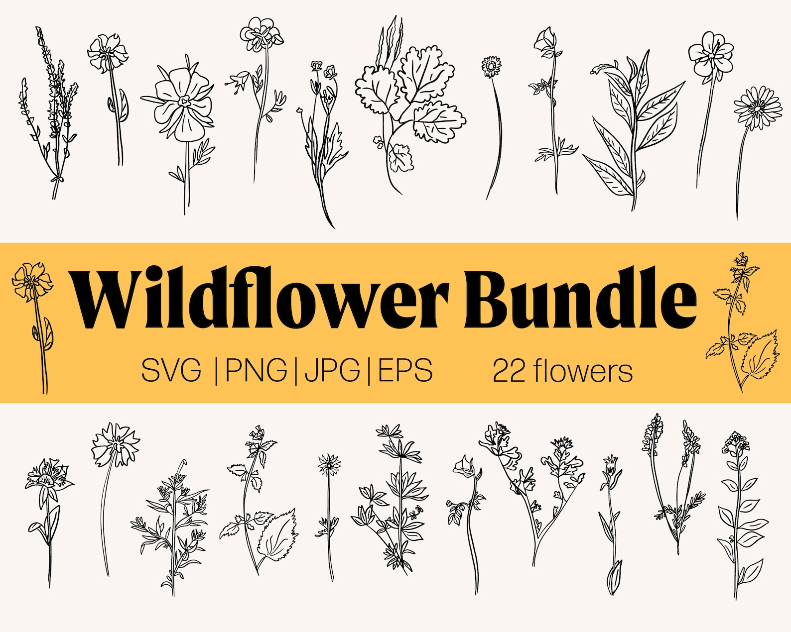 Wildflower SVG Bundle Flower Svg, Floral Svg, Wildflower Png, Wild ...