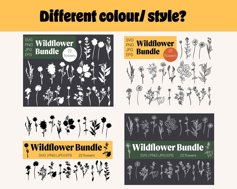 Wildflower SVG Bundle Flower Svg, Floral Svg, Wildflower Png, Wild ...