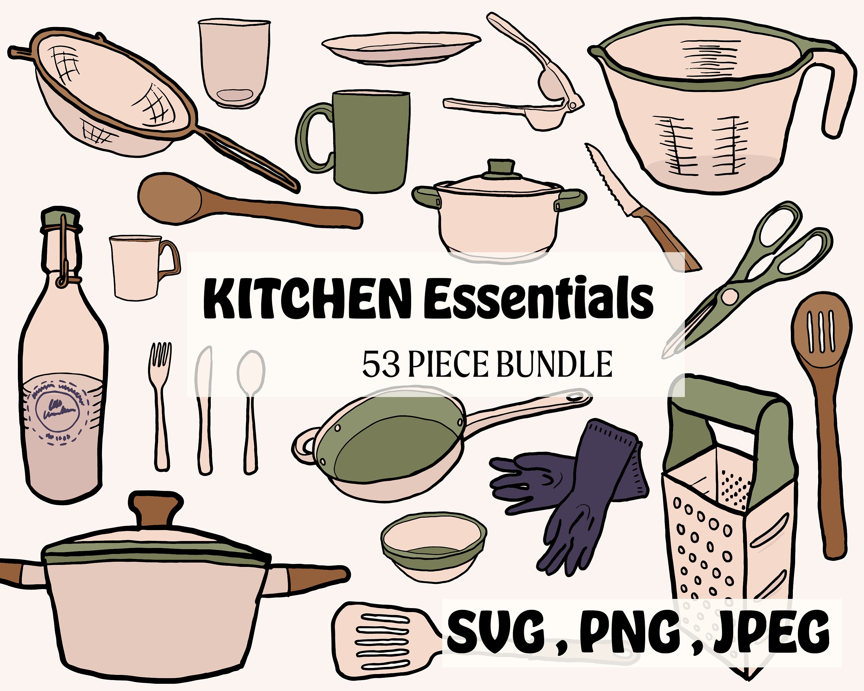Kitchen Svg Bundle, Kitchen Cut File, Baking Svg, Cooking Svg ...