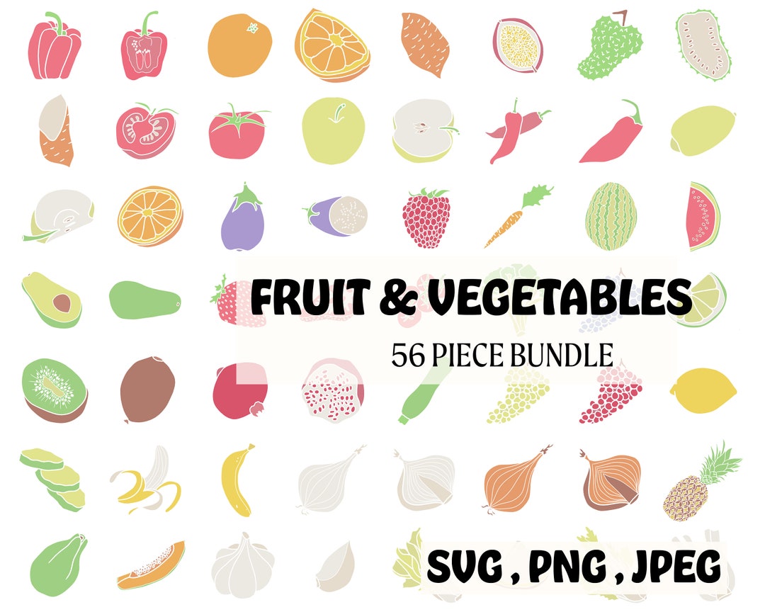 Fruit and Veg SVG Bundle Fruit Svg Tropical Fruit Svg - Etsy