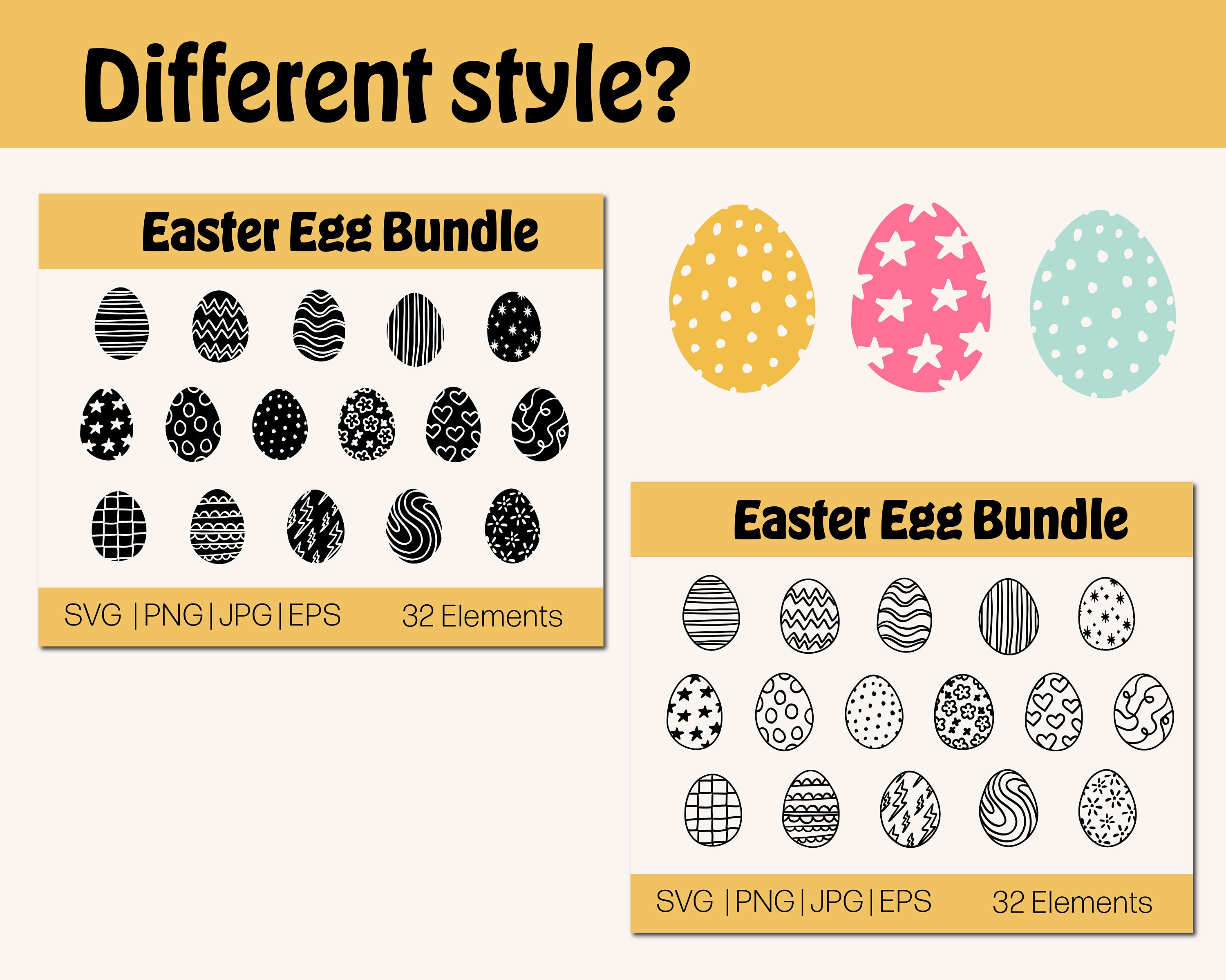 Easter Egg Bundle | Easter Eggs Svg, Easter Eggs Png, Easter Eggs ...