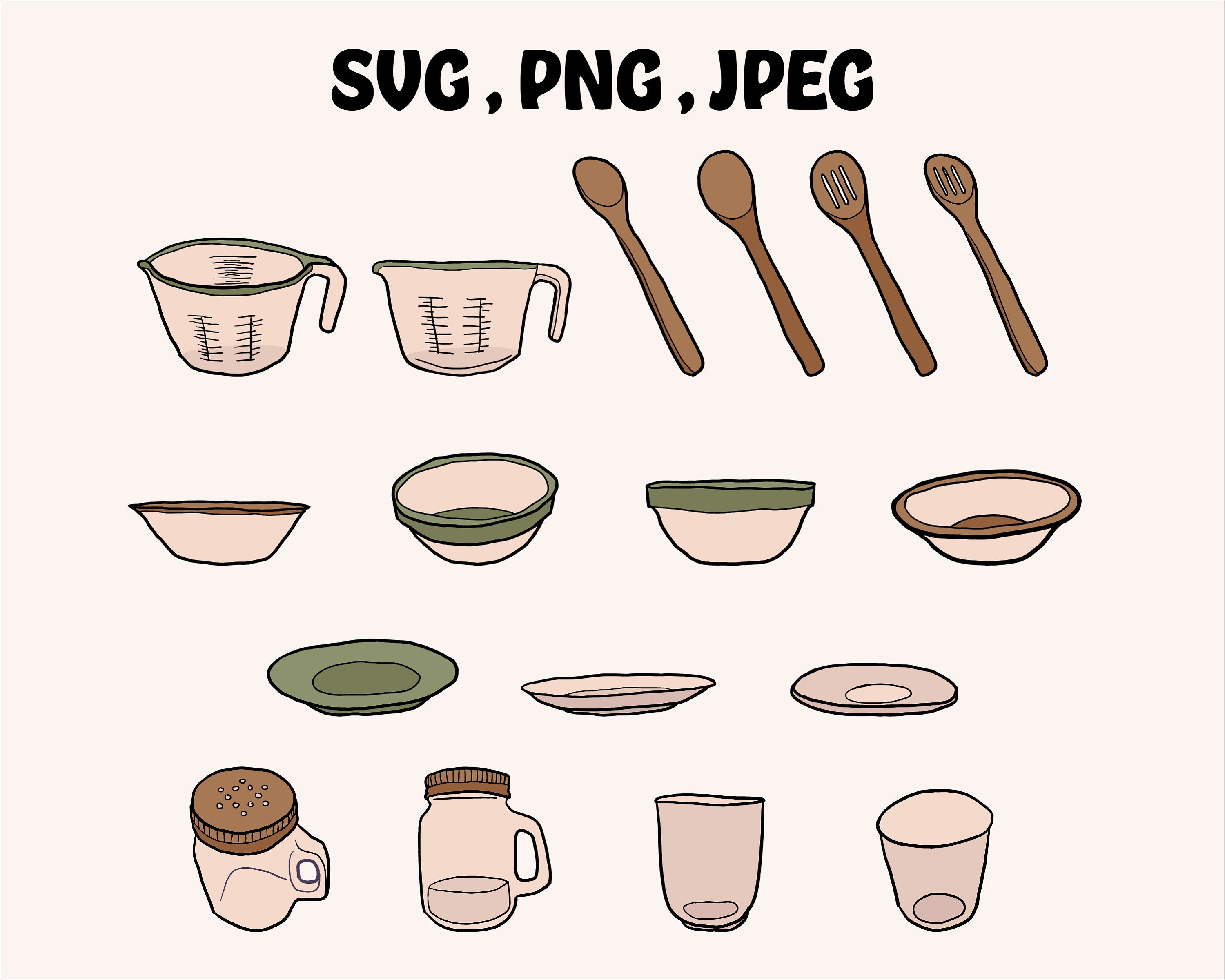 Kitchen Svg Bundle, Kitchen Cut File, Baking Svg, Cooking Svg ...