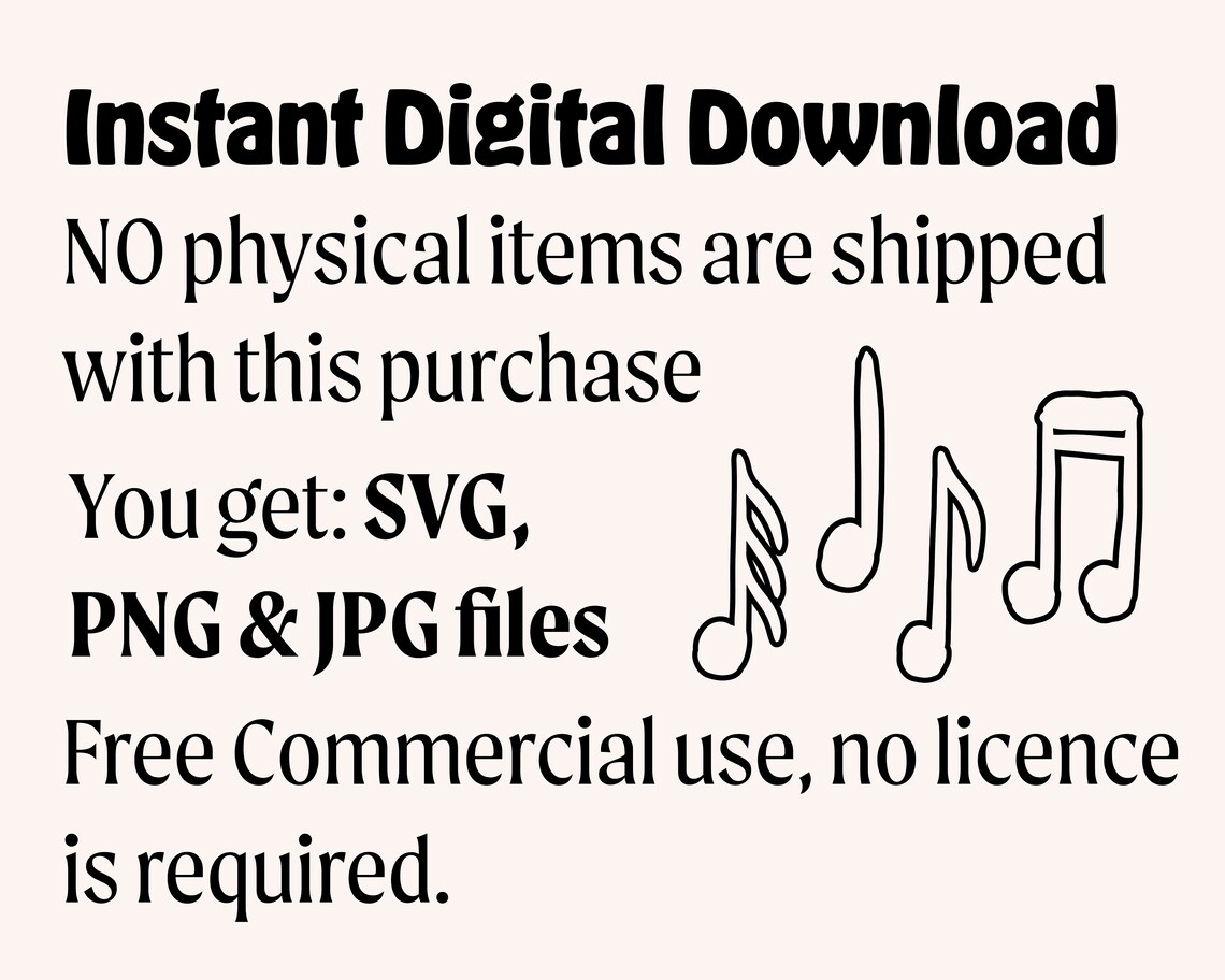 Music Notes SVG Bundle 34 Musical Note Svgs, Music Teacher Svg, Hand ...