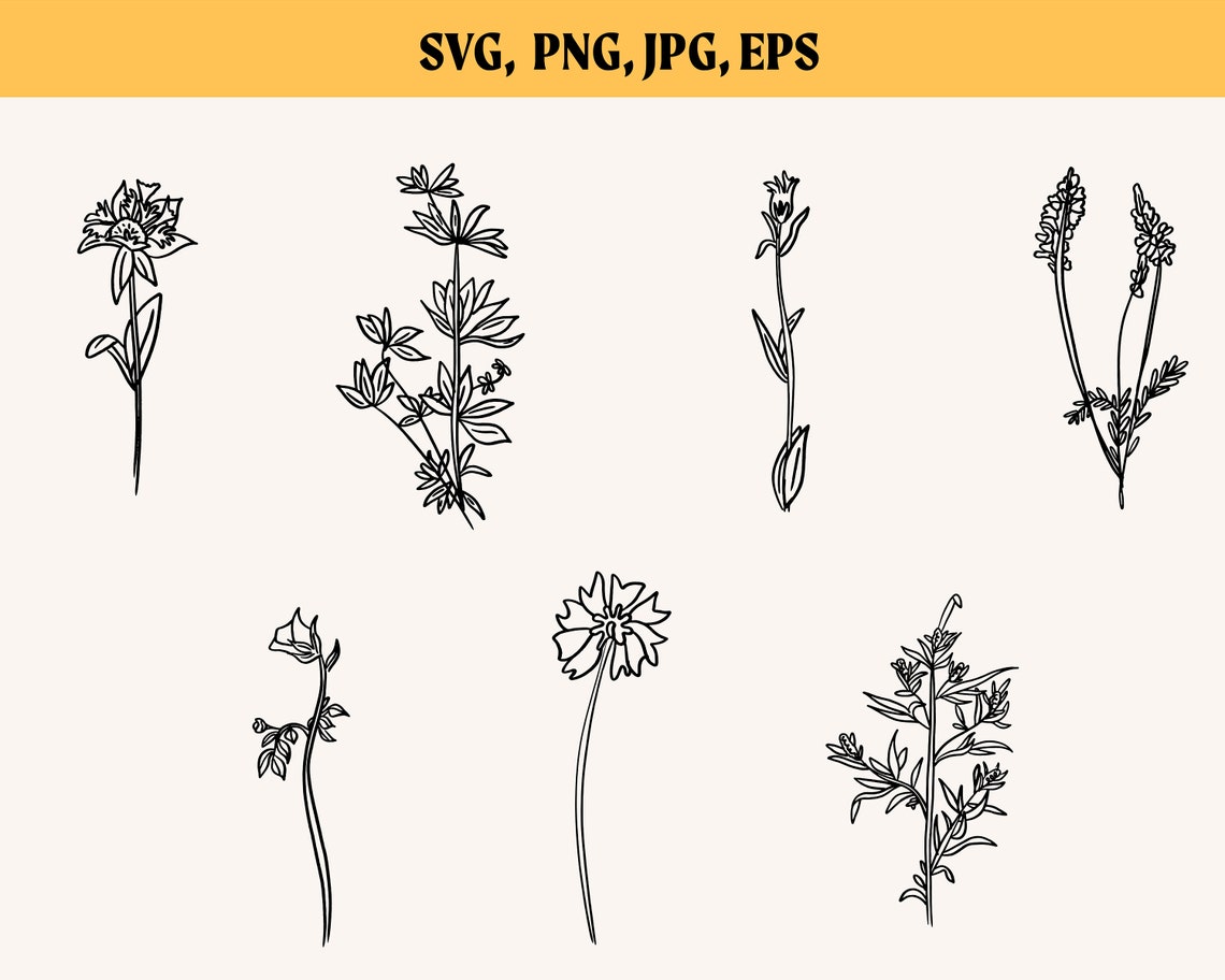 Wildflower SVG Bundle Flower Svg, Floral Svg, Wildflower Png, Wild ...