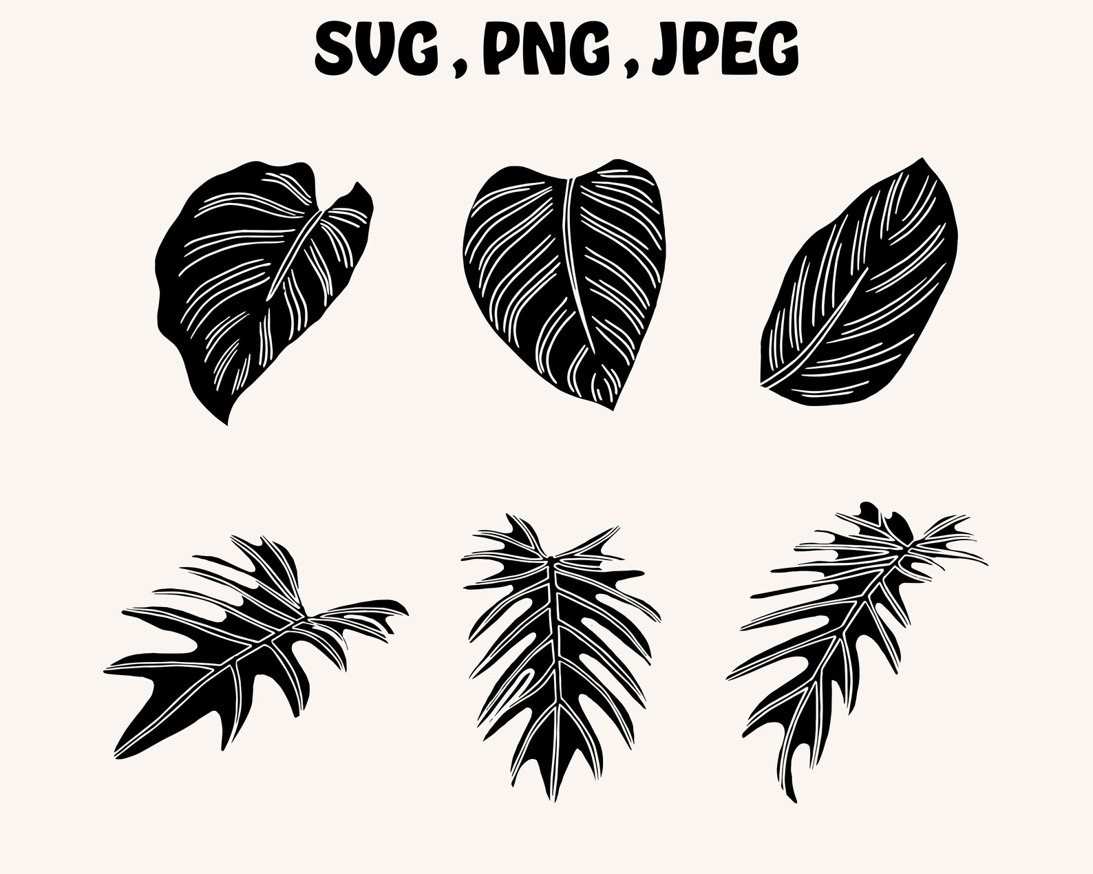 Tropical Leaves Bundle | Tropical Leaf Svg, Monstera Leaf Svg, Jungle Leaves Svg, Botanical Svg ...