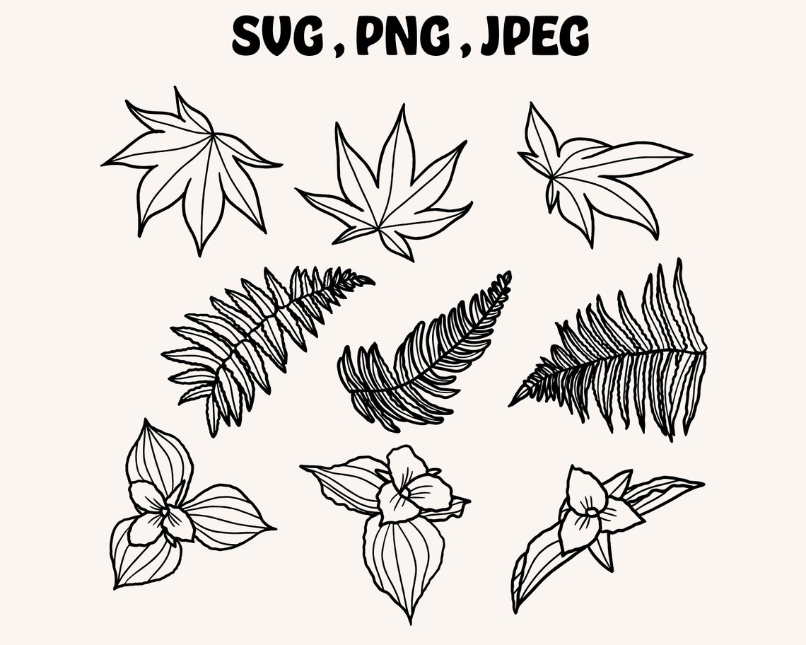 Forest Leaves SVG Bundle Forest Leaves Clipart Forest Fairies Fall ...