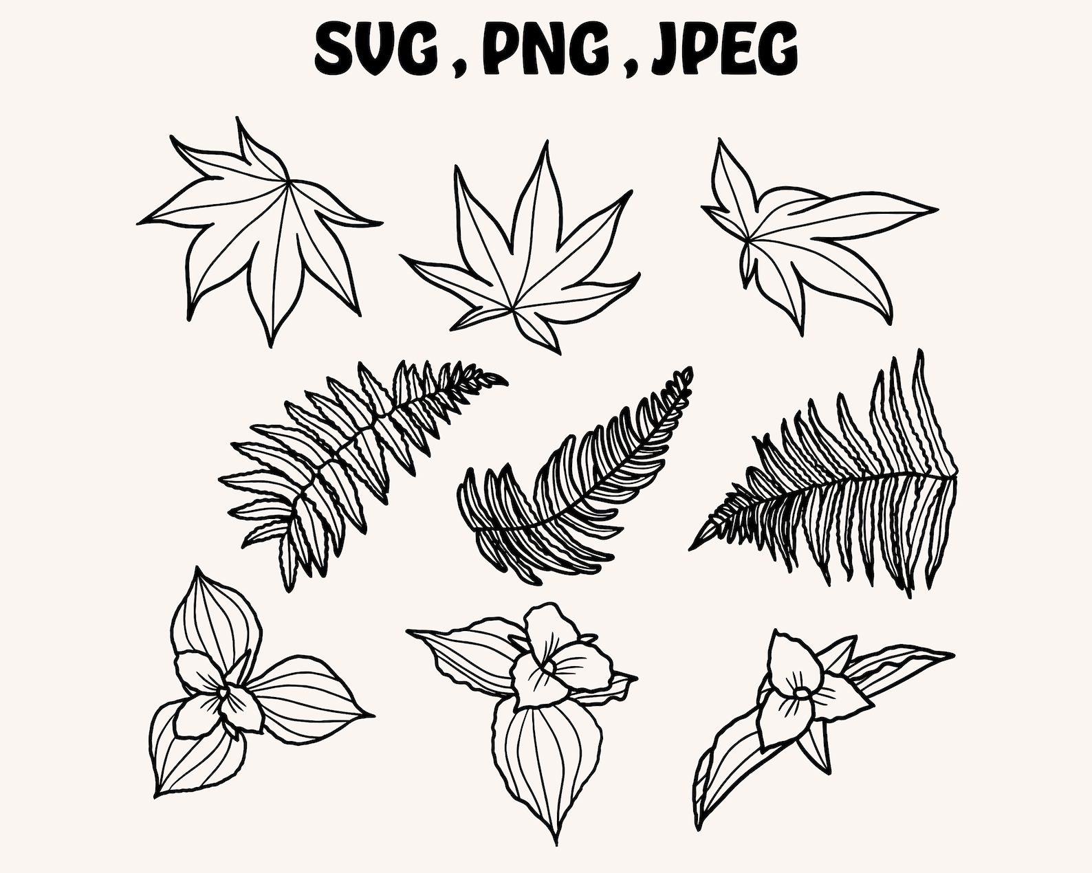 Forest Leaves SVG Bundle Forest Leaves Clipart Forest Fairies Fall ...