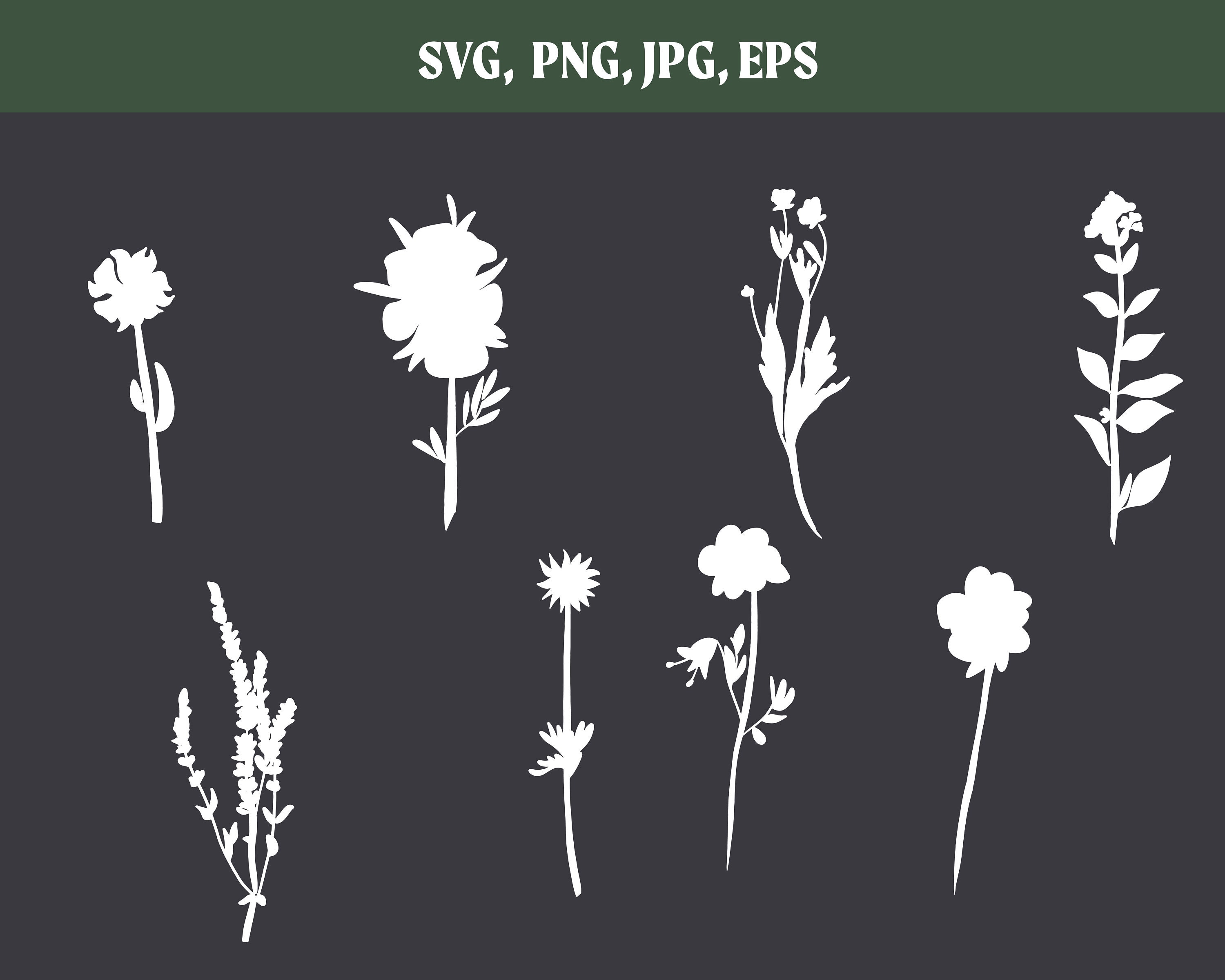 Wildflower Svg Bundle Flower Svg Floral Svg Wildflower Png Wild