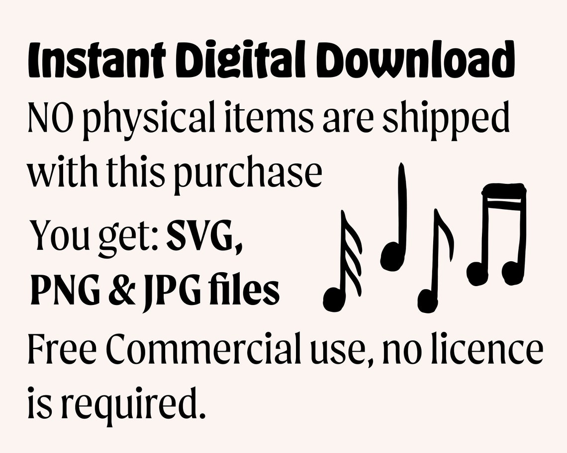 Music Notes SVG Bundle 34 Musical Note Svgs, Music Teacher Svg, Hand ...