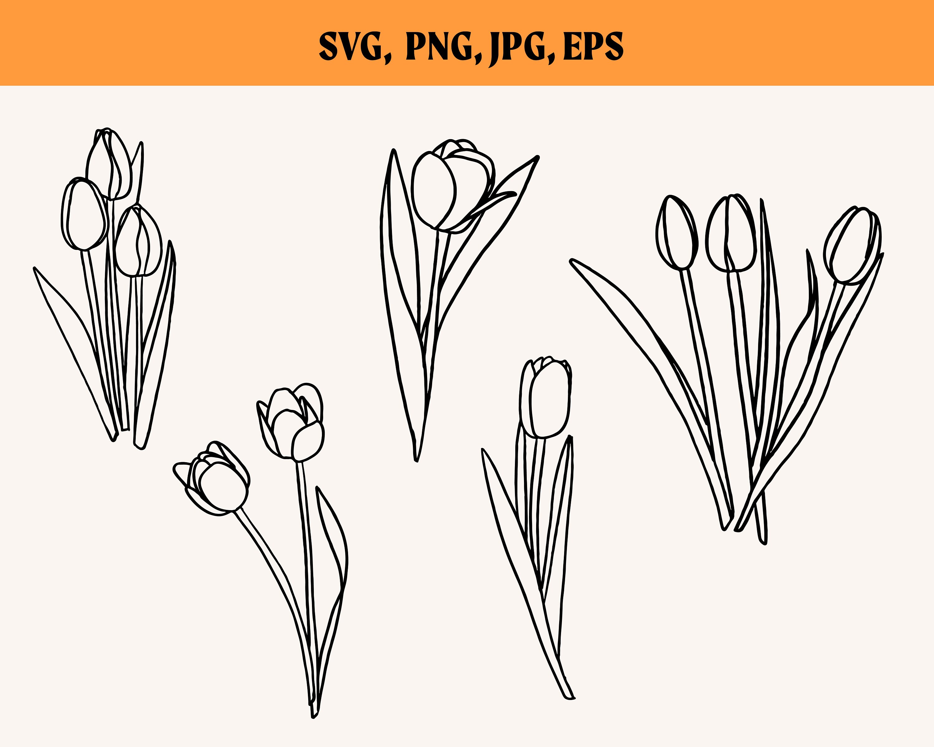 Spring Tulips SVG Bundle Tulip Svg, Spring Flowers Svg, Floral Svg ...