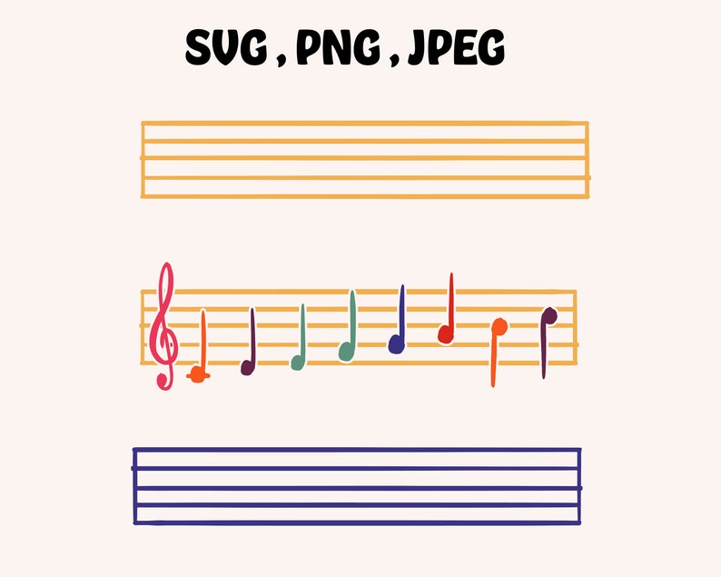 Music Notes SVG Bundle 35 Musical Note Svgs, Music Teacher Svg, Hand ...