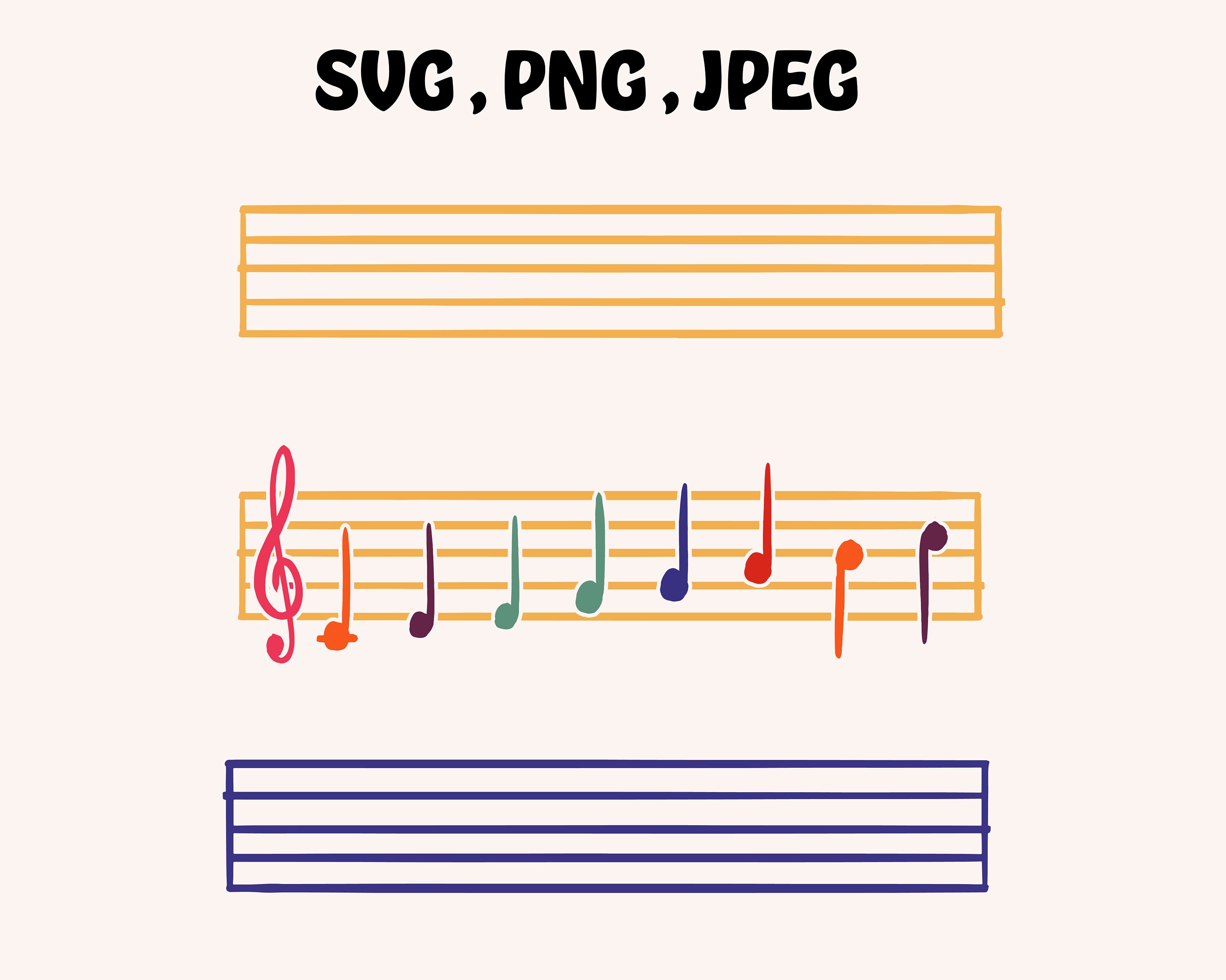 Music Notes SVG Bundle 35 Musical Note Svgs, Music Teacher Svg, Hand ...