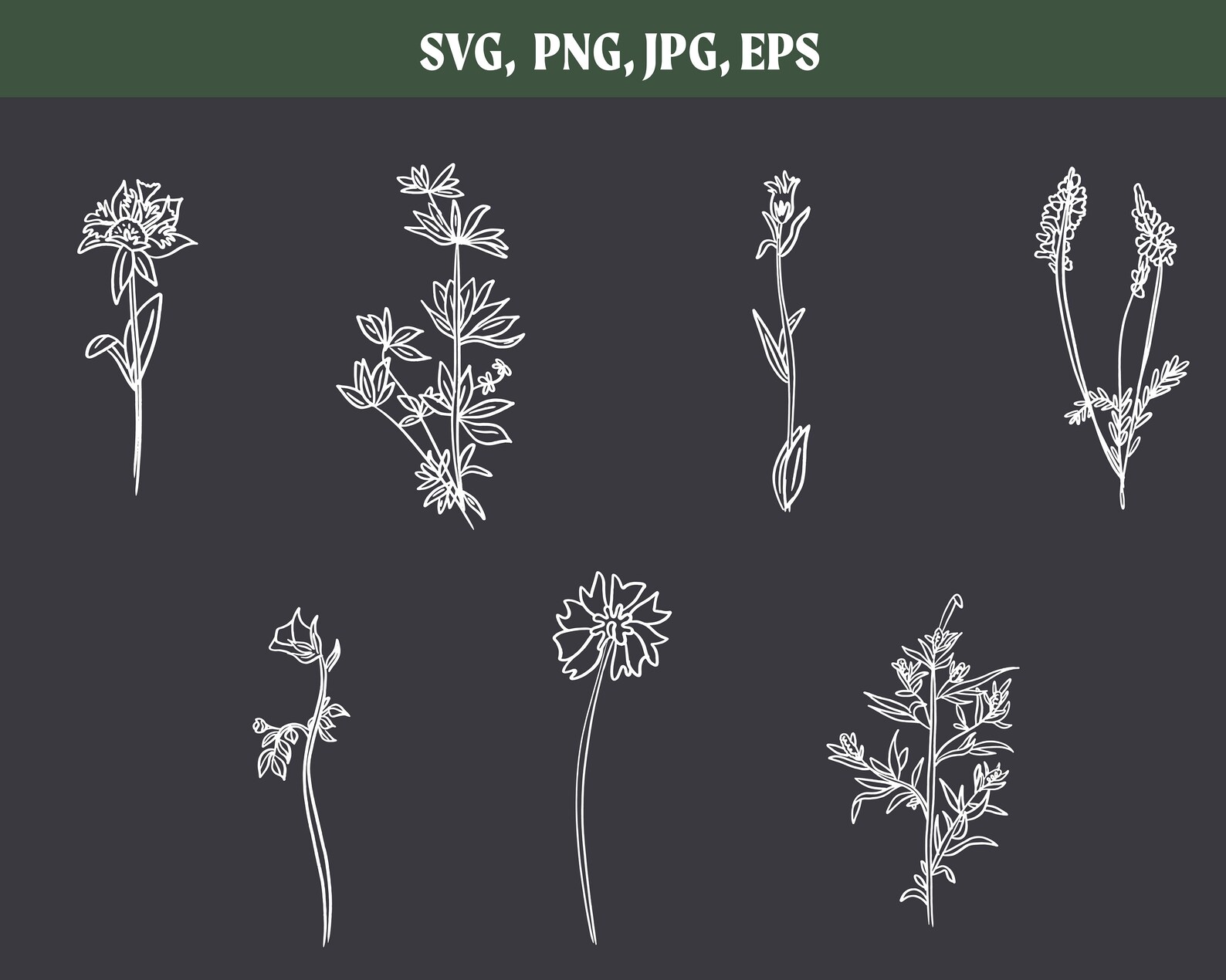 Wildflower SVG Bundle Flower Svg, Floral Svg, Wildflower Png, Wild ...