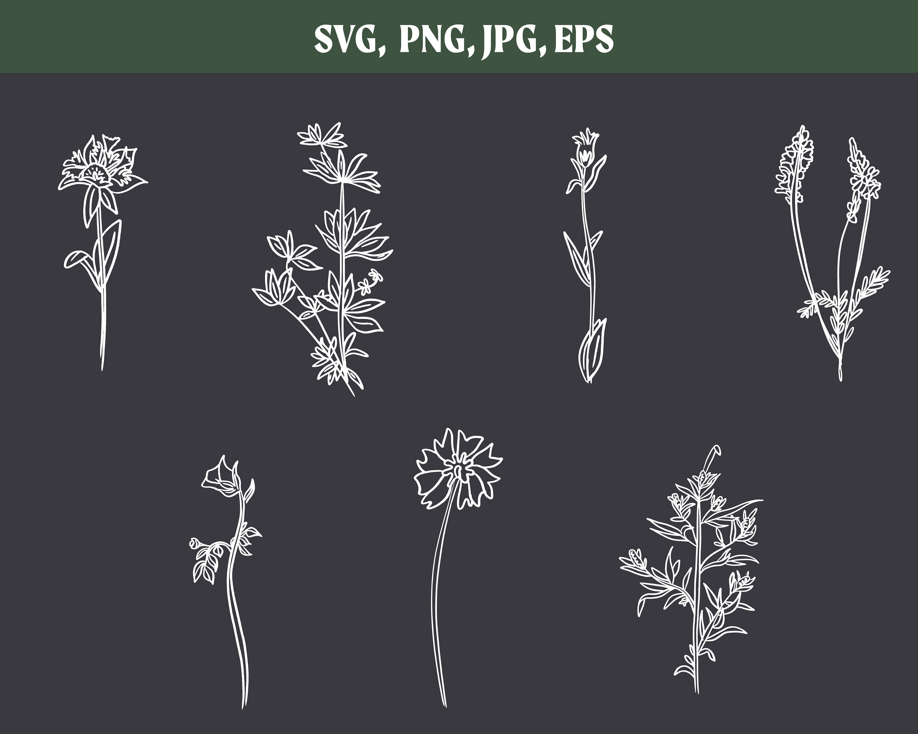 Wildflower SVG Bundle Flower Svg, Floral Svg, Wildflower Png, Wild ...