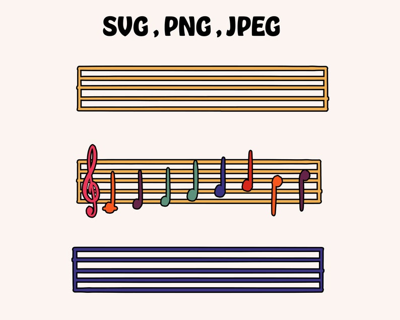 Music Notes SVG Bundle 35 Musical Note Svgs, Music Teacher Svg, Hand ...