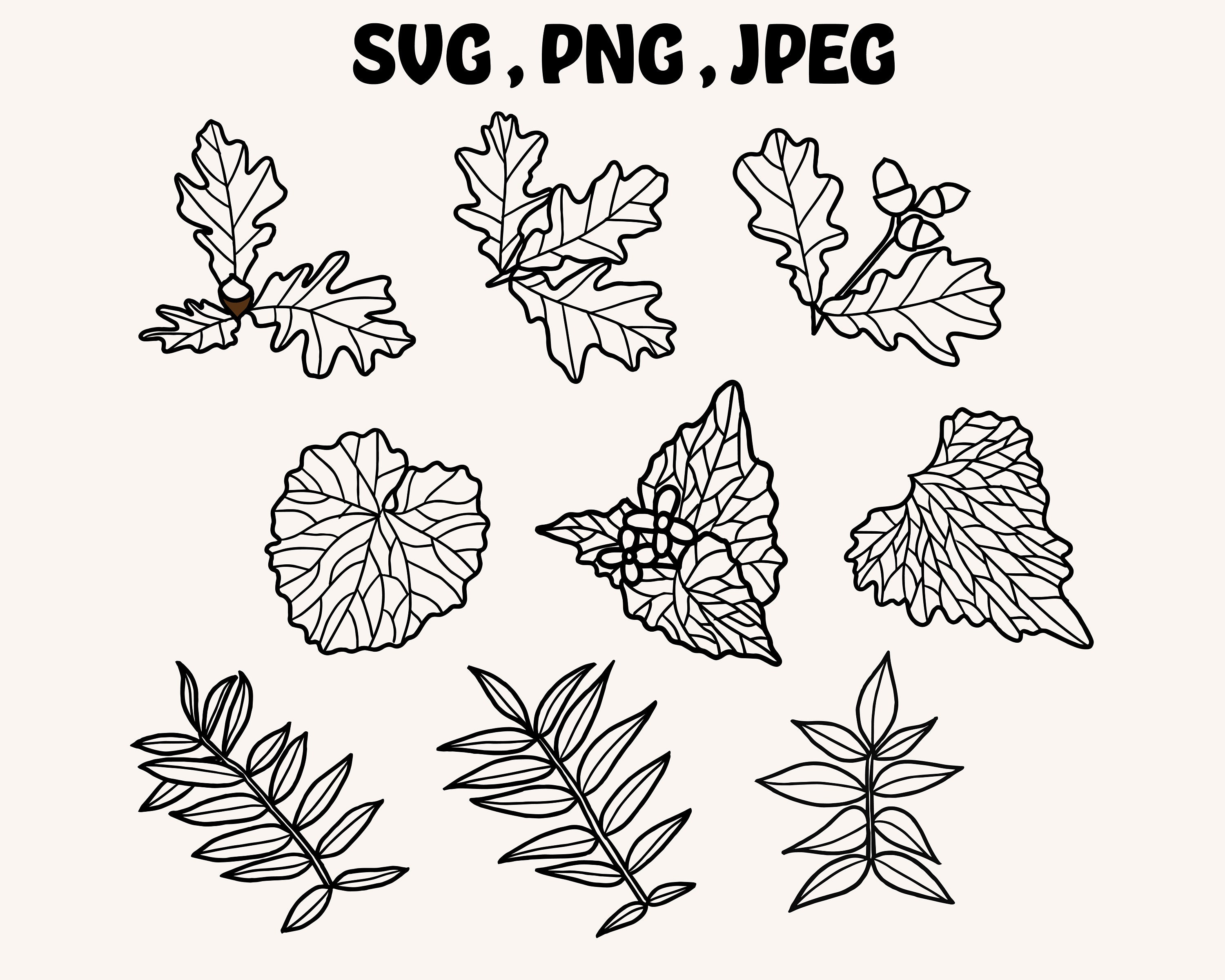Forest Leaves SVG Bundle Forest Leaves Clipart Forest Fairies Fall ...