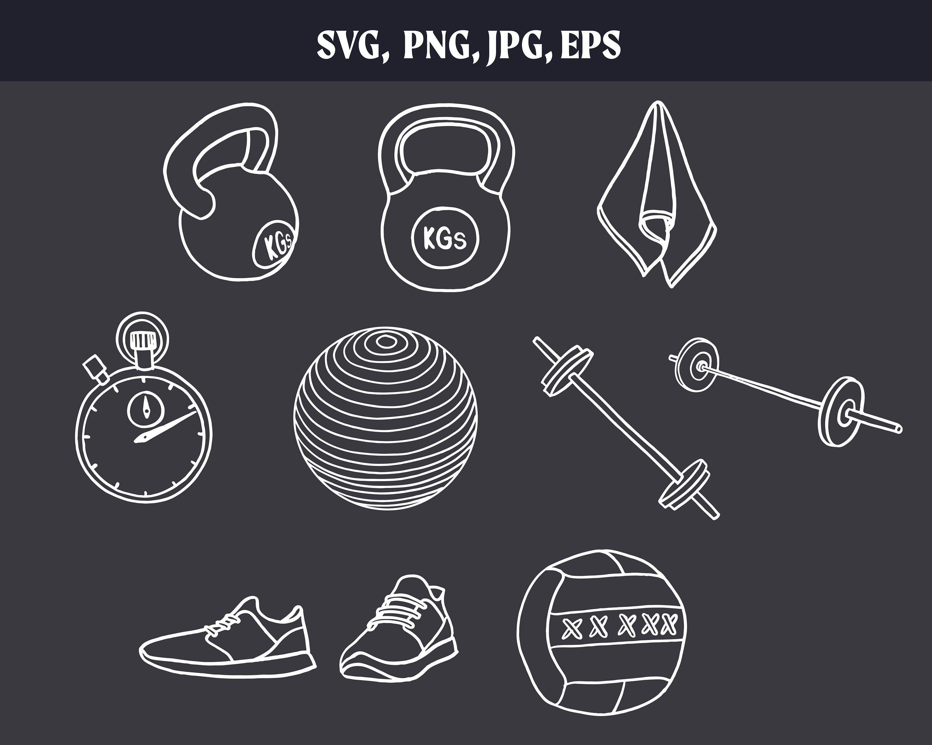 Workout PNG Bundle Workout Svg, Sports Svg, Yoga Svg, Weight Lifting ...