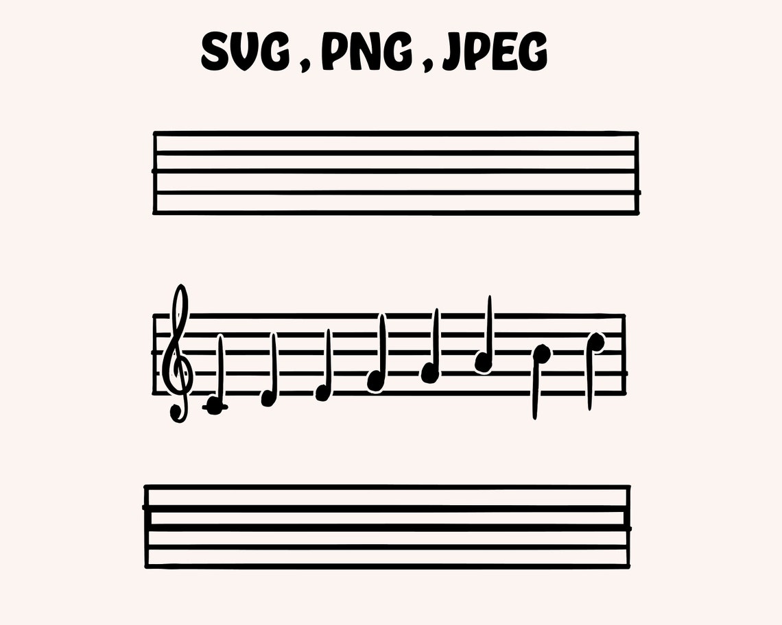 Music Notes SVG Bundle 34 Musical Note Svgs, Music Teacher Svg, Hand ...