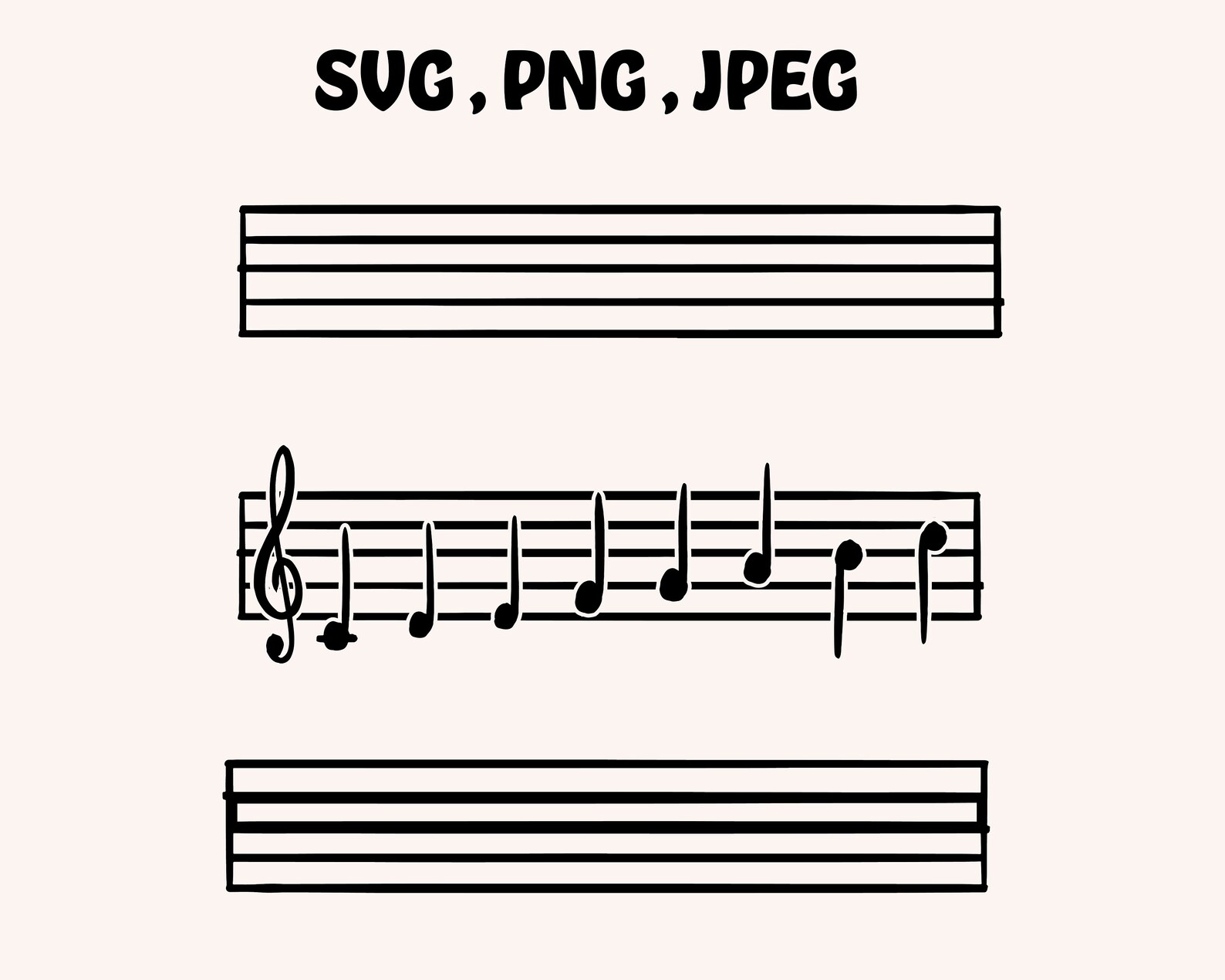 Music Notes SVG Bundle 34 Musical Note Svgs, Music Teacher Svg, Hand ...