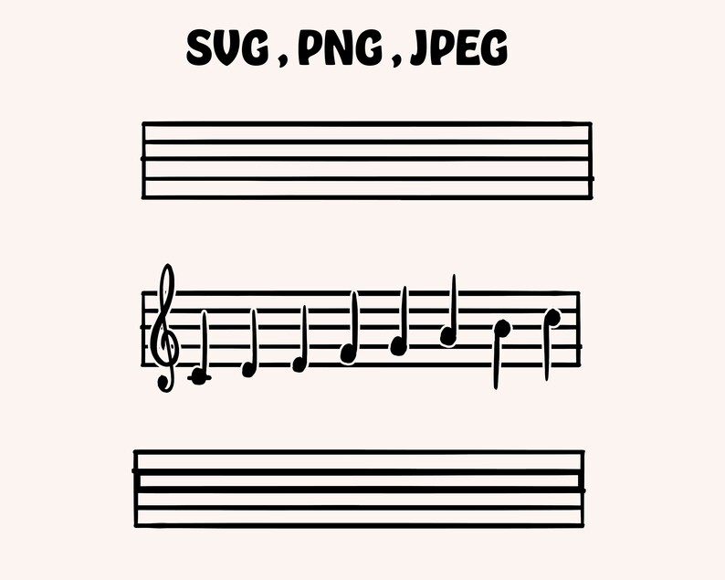 Music Notes SVG Bundle 34 Musical Note Svgs, Music Teacher Svg, Hand ...