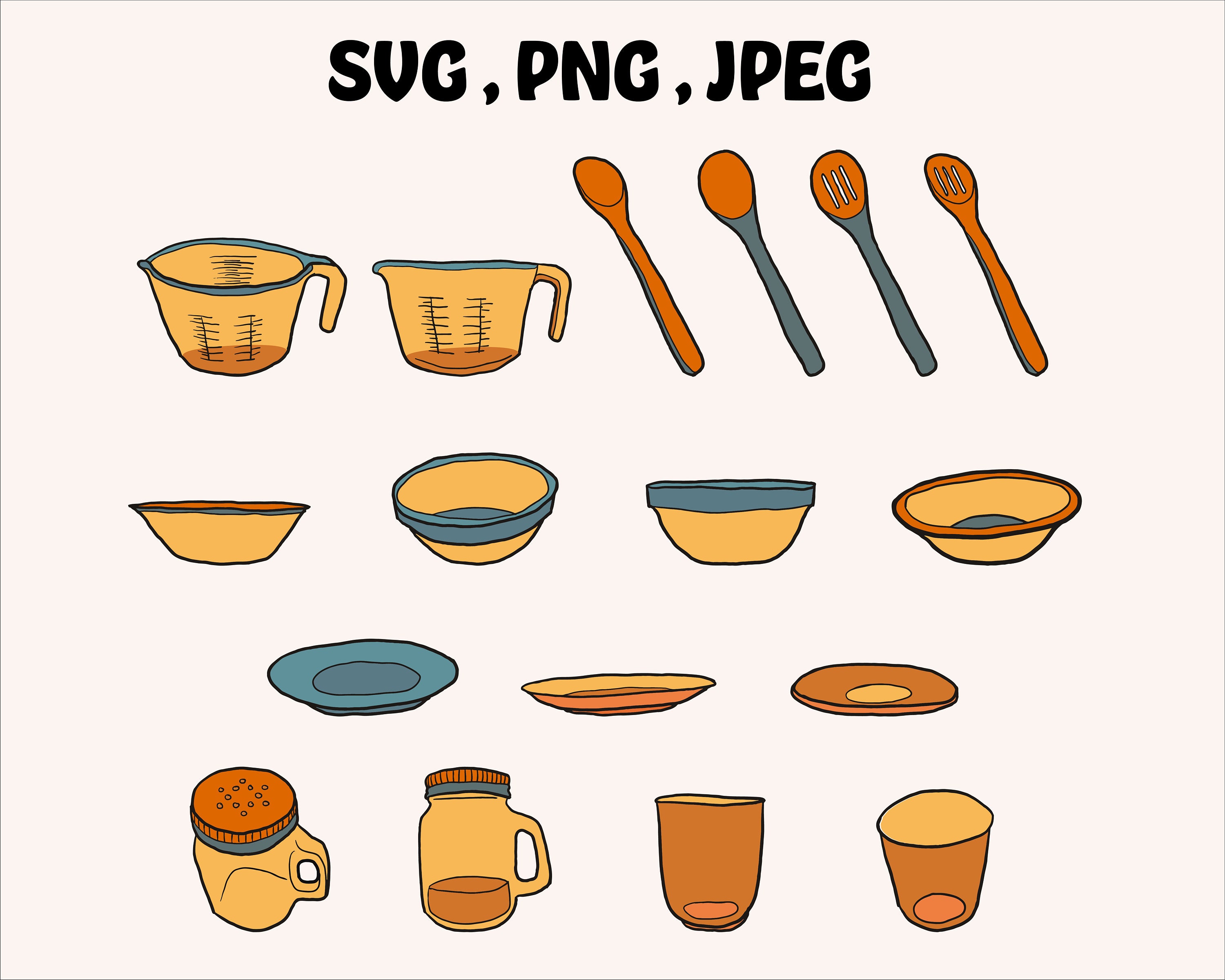 Kitchen Svg Bundle, Kitchen Cut File, Baking Svg, Cooking Svg ...