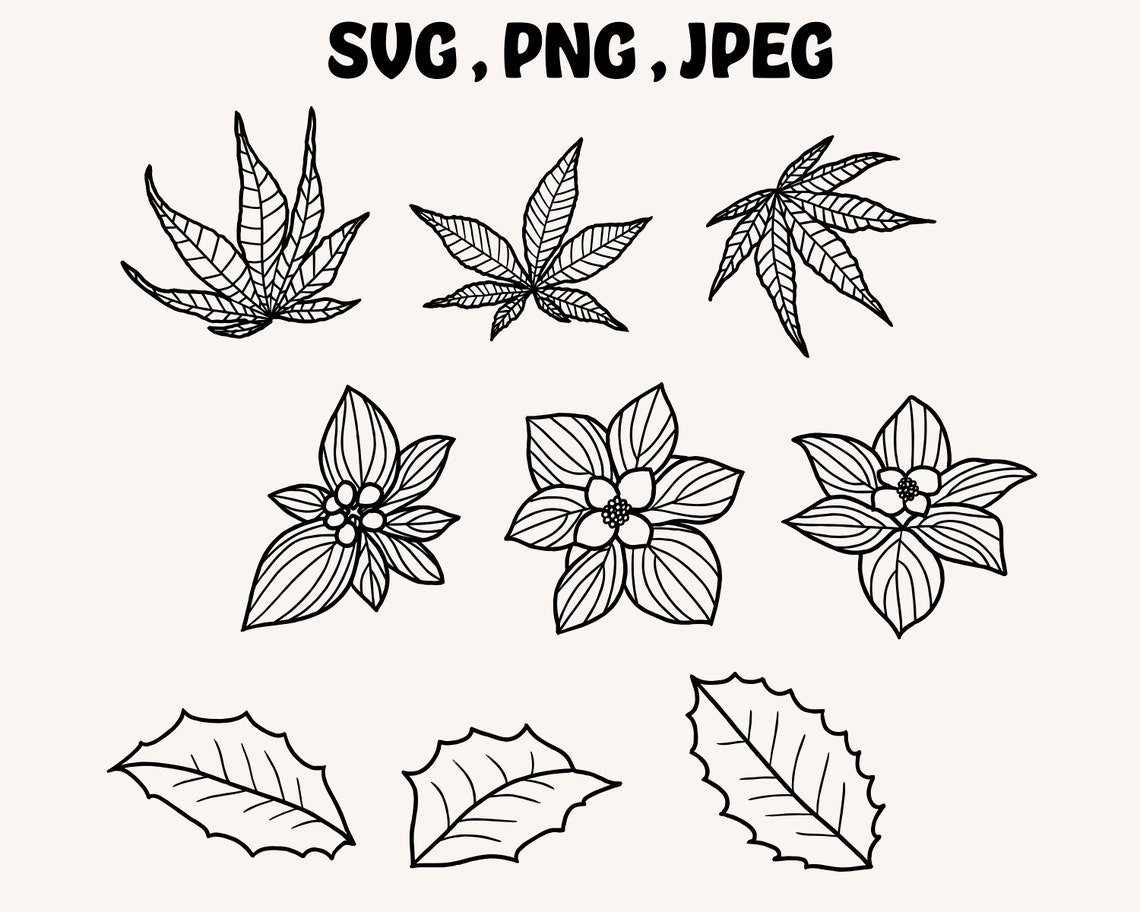 Forest Leaves SVG Bundle Forest Leaves Clipart Forest Fairies Fall ...