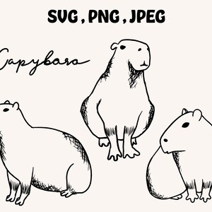 Capybara SVG Bundle | Hand-drawn Capybara Designs Perfect for Capybara ...