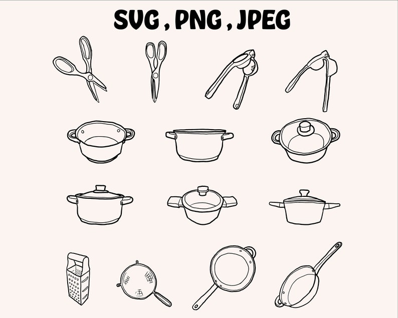 Kitchen Svg Bundle, Kitchen Cut File, Baking Svg, Cooking Svg ...