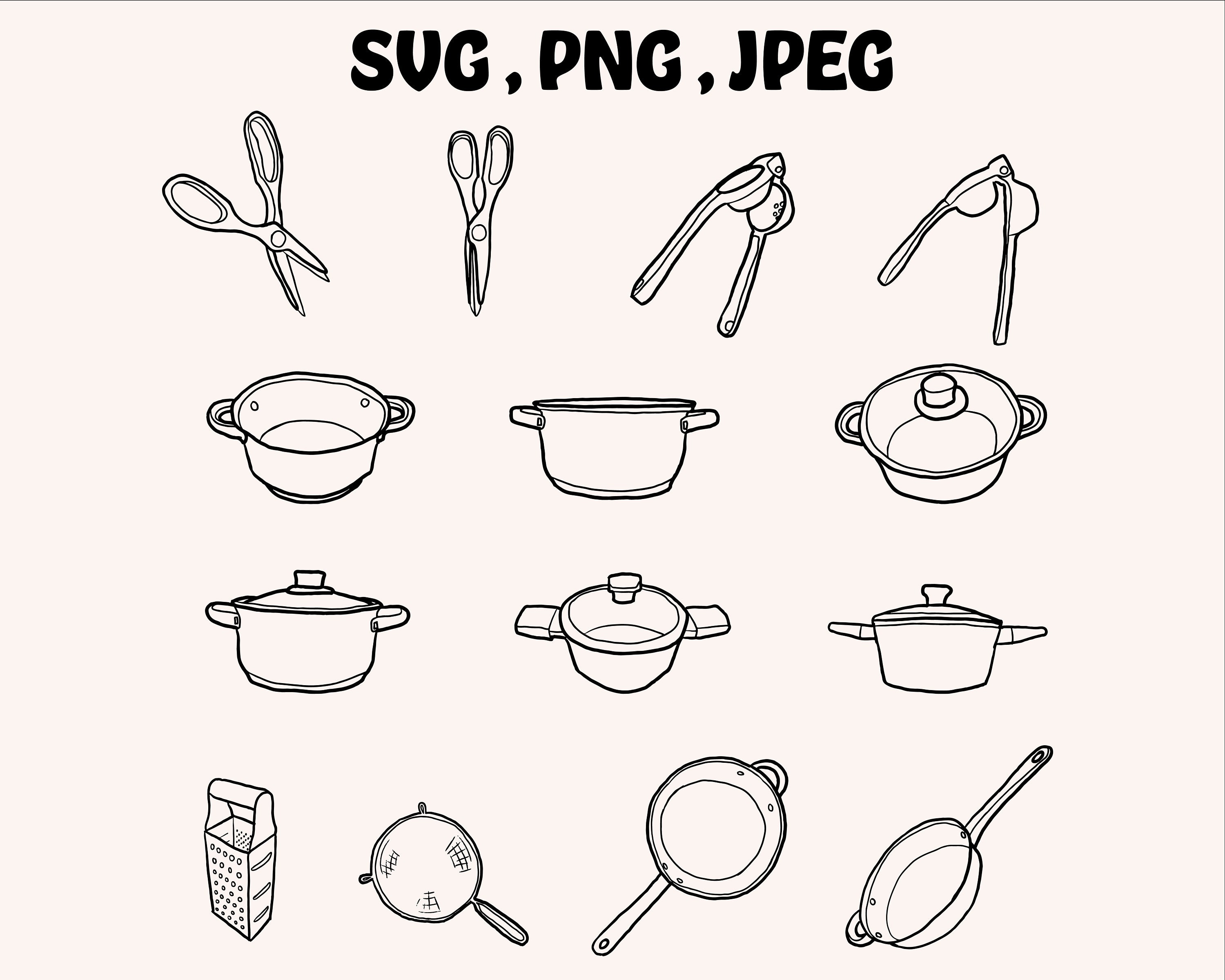 Kitchen Svg Bundle, Kitchen Cut File, Baking Svg, Cooking Svg ...