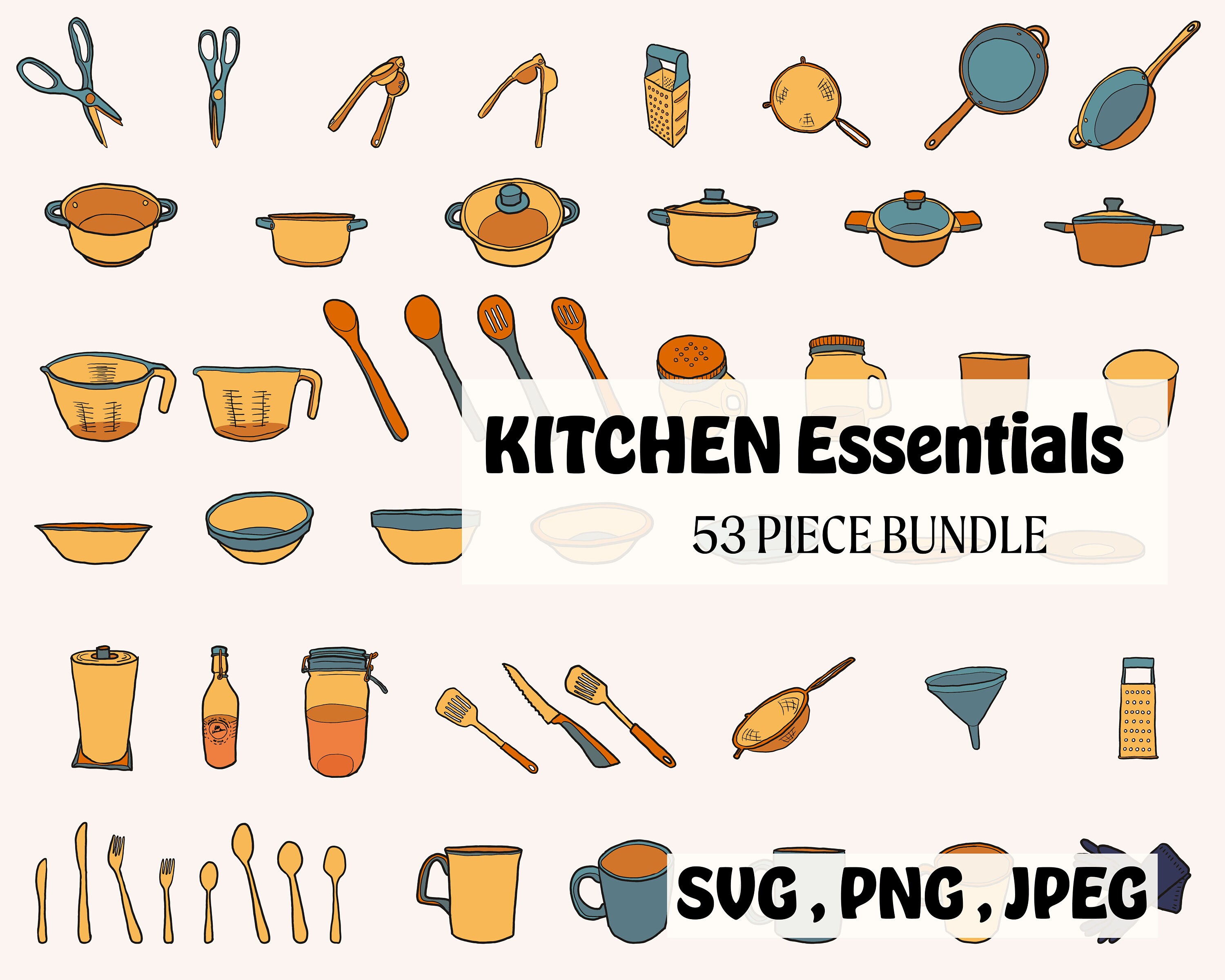 Kitchen Svg Bundle, Kitchen Cut File, Baking Svg, Cooking Svg ...