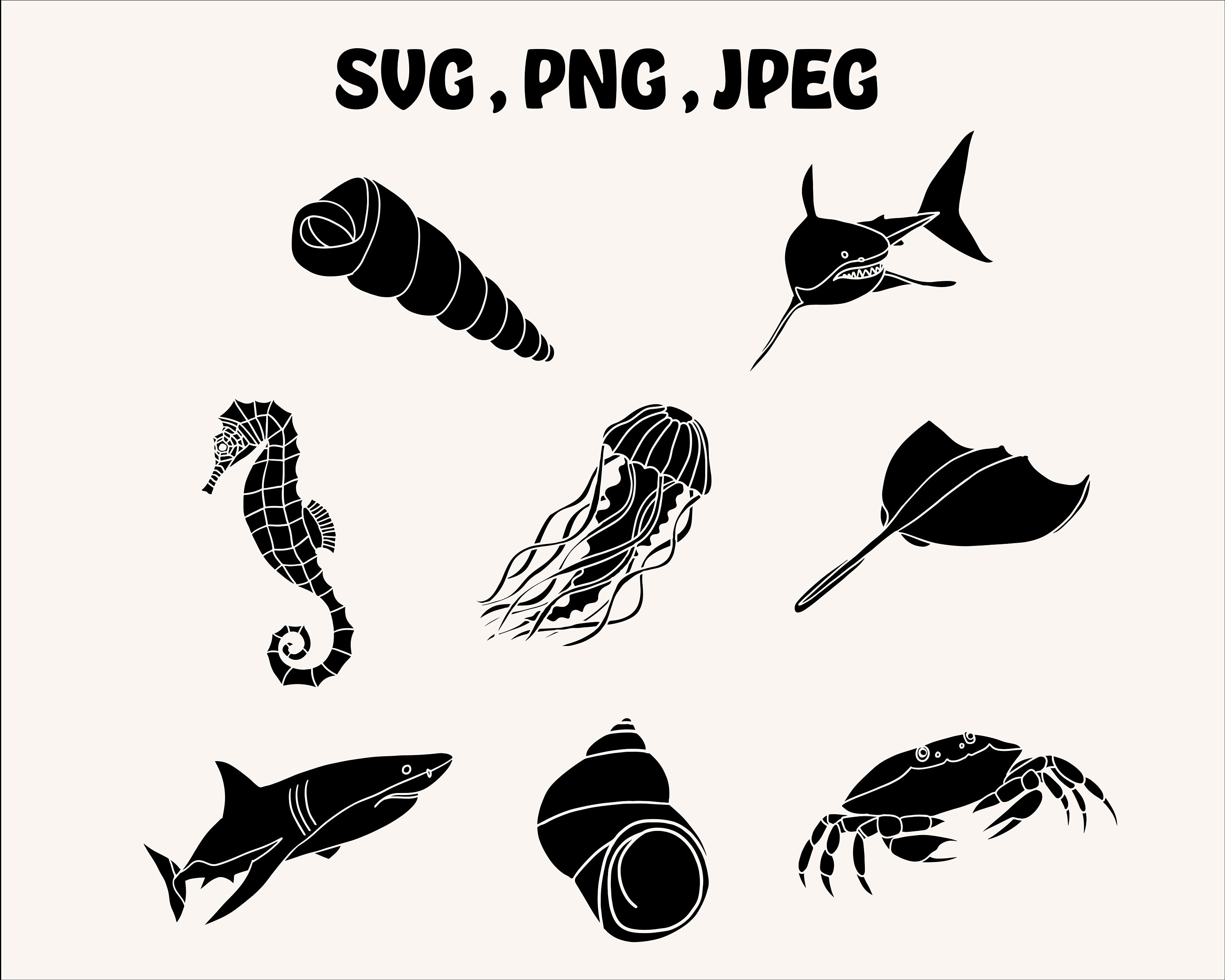 Under the Sea Sealife SVG Bundle Underwater Creatures Sea Turtles Sea ...