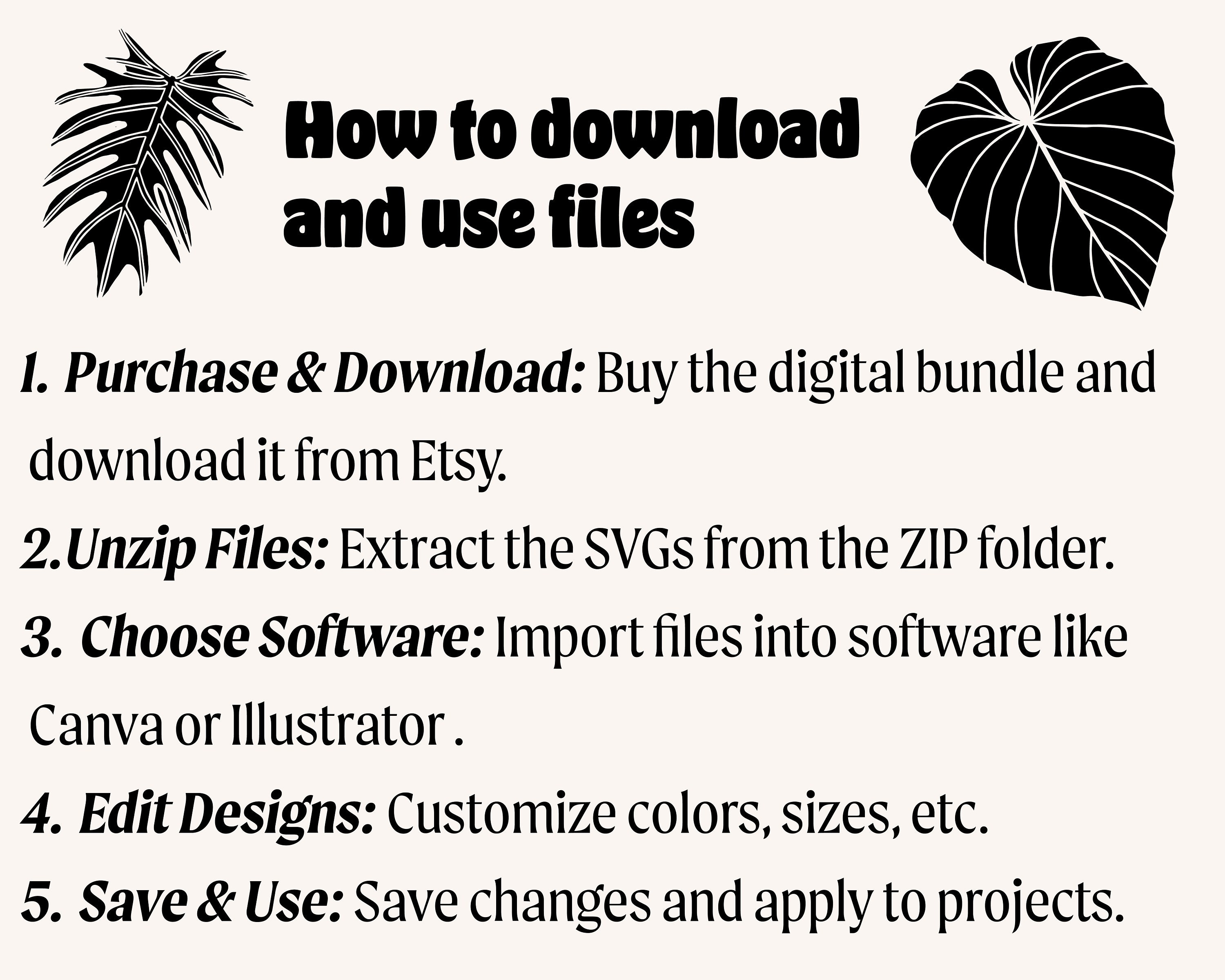 Tropical Leaves Bundle | Tropical Leaf Svg, Monstera Leaf Svg, Jungle Leaves Svg, Botanical Svg ...