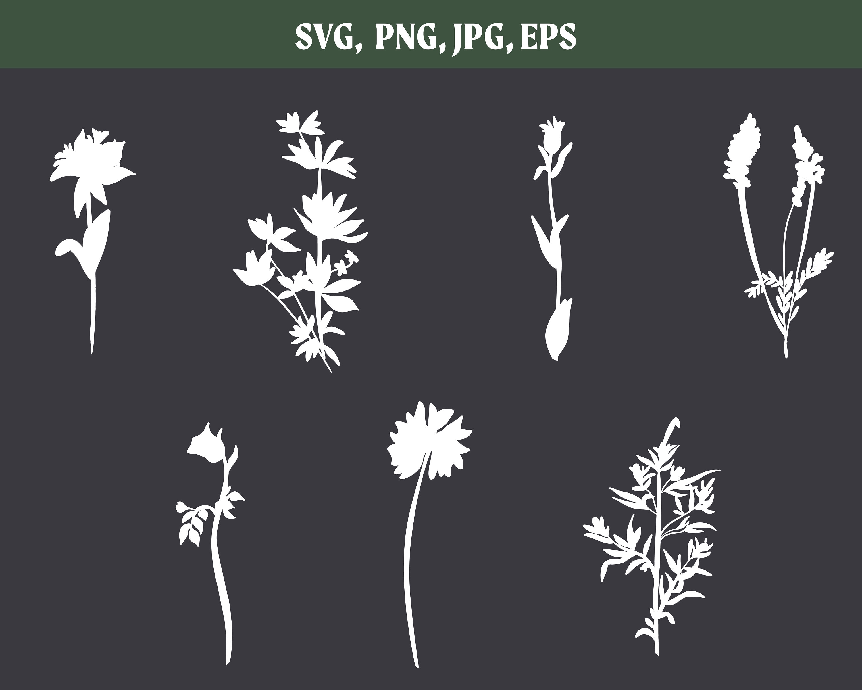 Wildflower SVG Bundle Flower Svg, Floral Svg, Wildflower Png, Wild ...