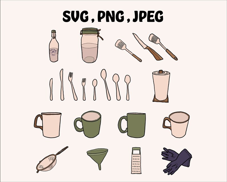Kitchen Svg Bundle, Kitchen Cut File, Baking Svg, Cooking Svg ...