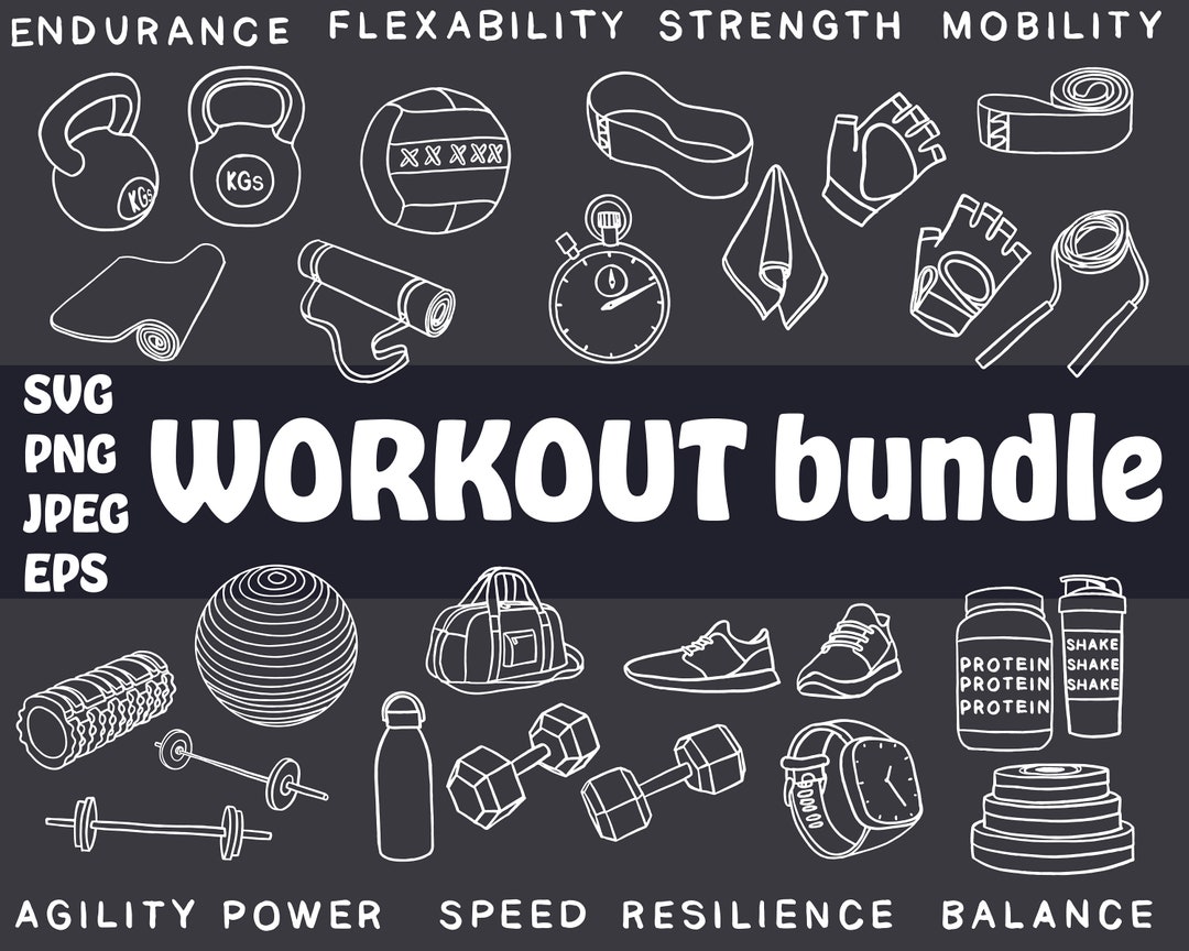Workout PNG Bundle Workout Svg, Sports Svg, Yoga Svg, Weight Lifting ...