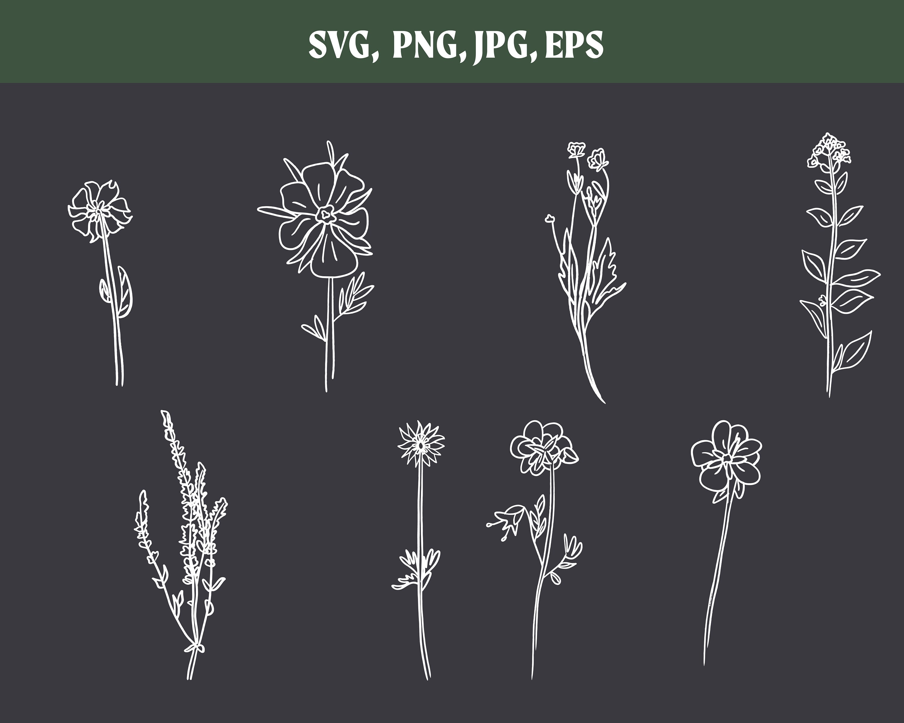Wildflower SVG Bundle Flower Svg, Floral Svg, Wildflower Png, Wild ...