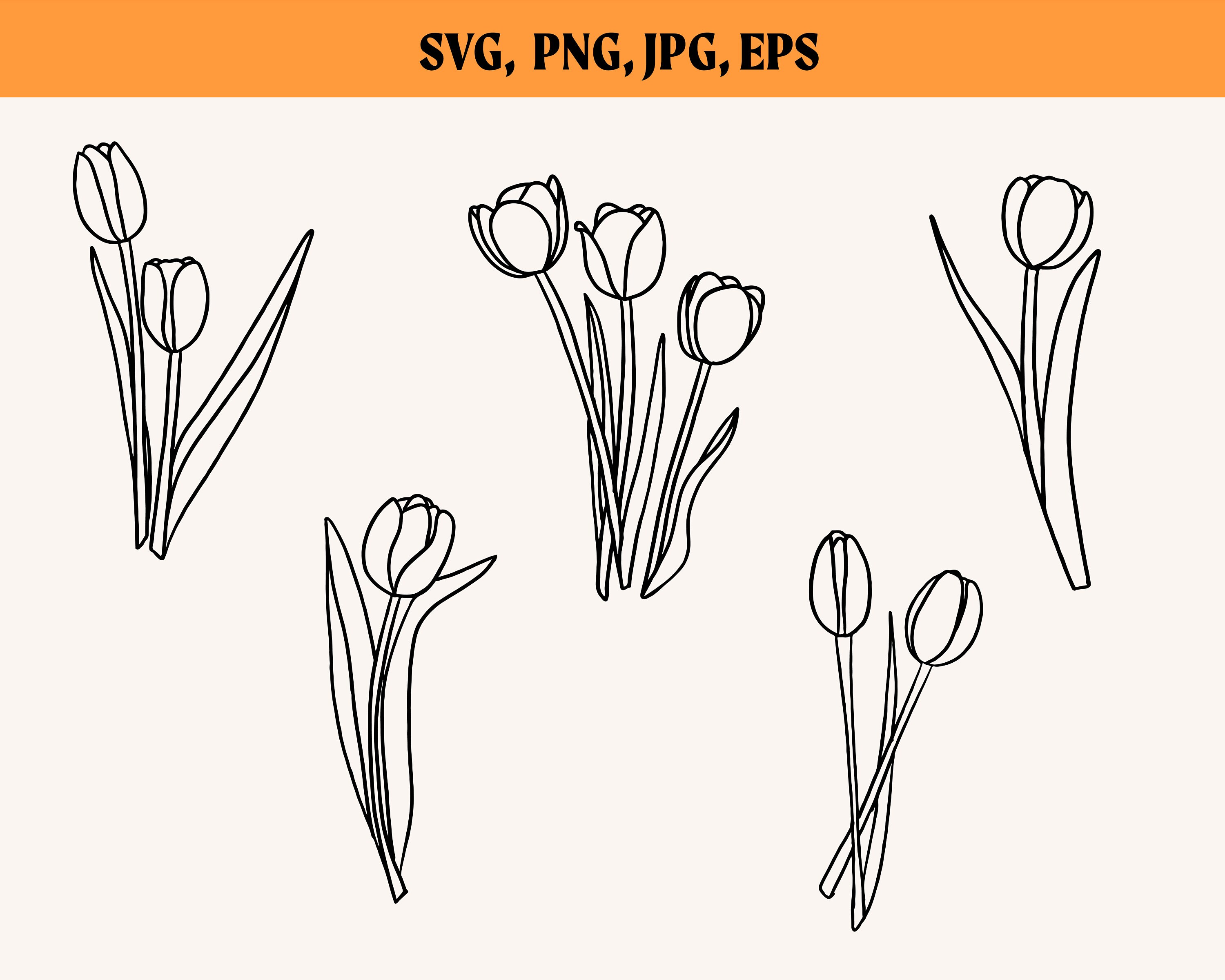 Spring Tulips SVG Bundle Tulip Svg, Spring Flowers Svg, Floral Svg ...