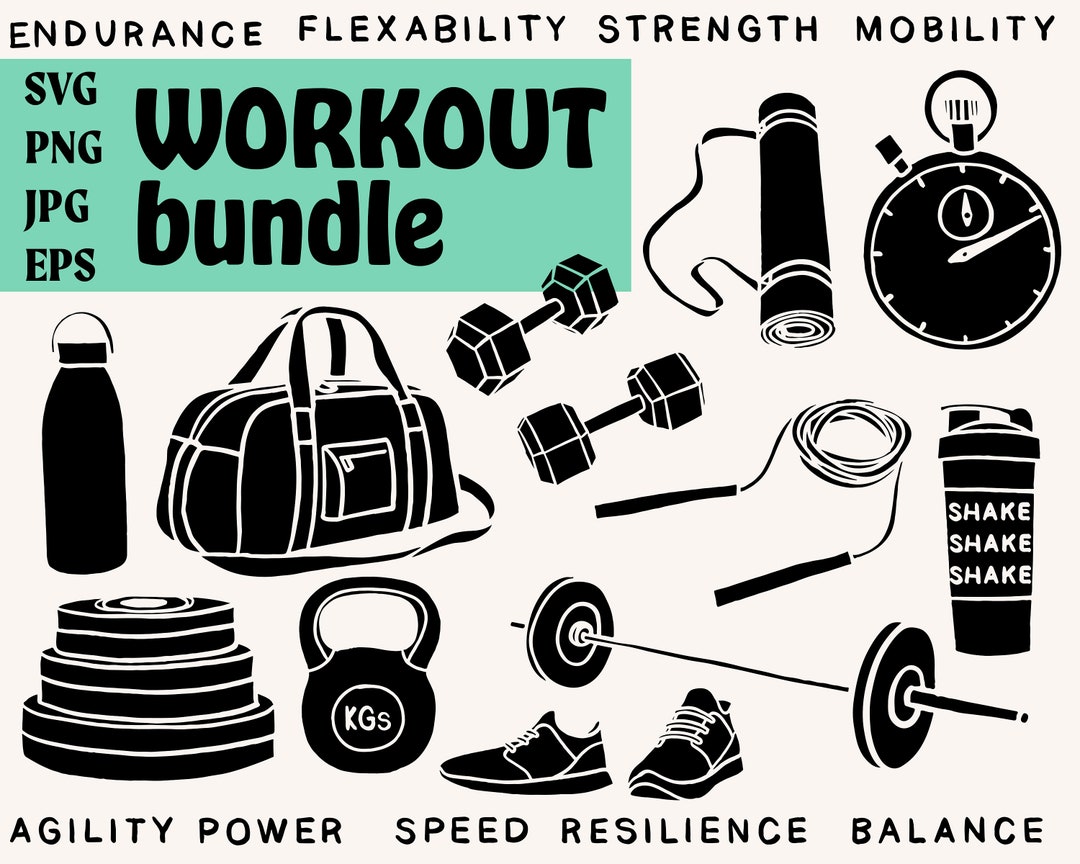 Workout PNG Bundle Workout Svg, Sports Svg, Yoga Svg, Weight Lifting ...