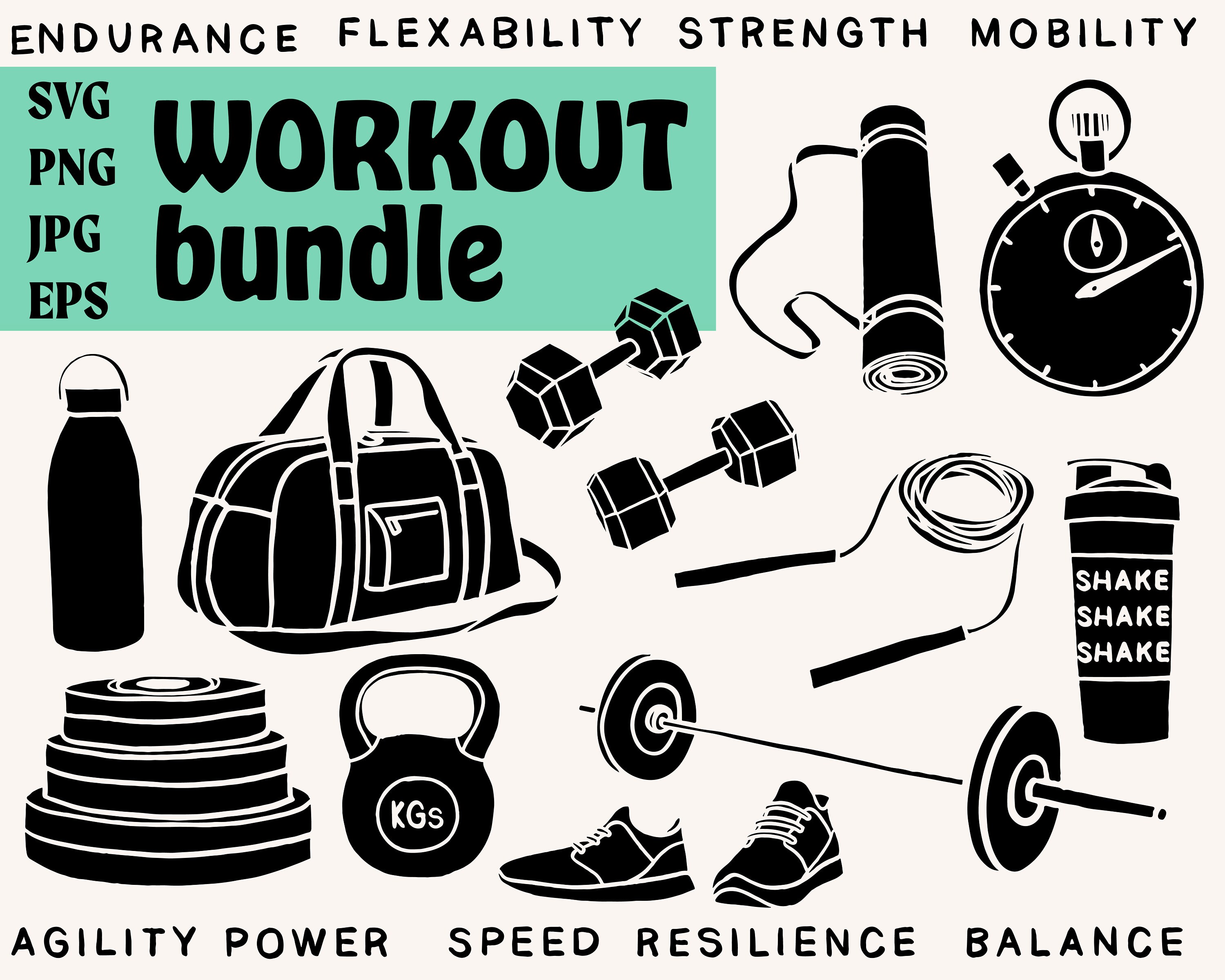 Workout PNG Bundle Workout Svg, Sports Svg, Yoga Svg, Weight Lifting ...