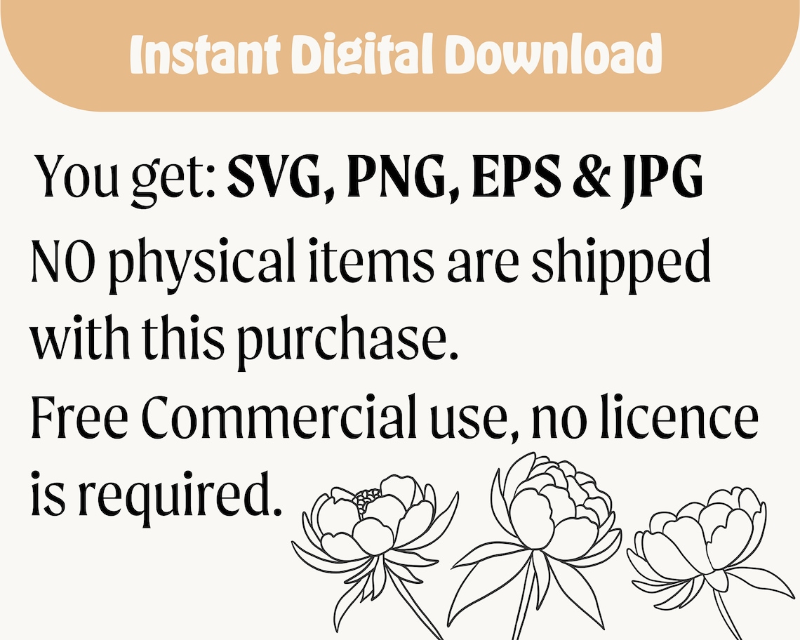 Peonies SVG Bundle Peony Png, Botanical Svg, Flower Png, Peonies ...