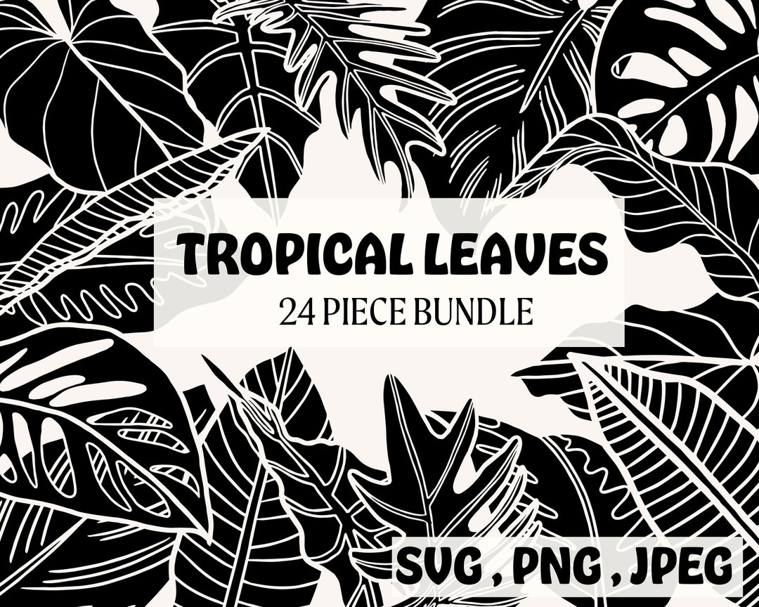 Tropical Leaves Bundle | Tropical Leaf Svg, Monstera Leaf Svg, Jungle Leaves Svg, Botanical Svg ...