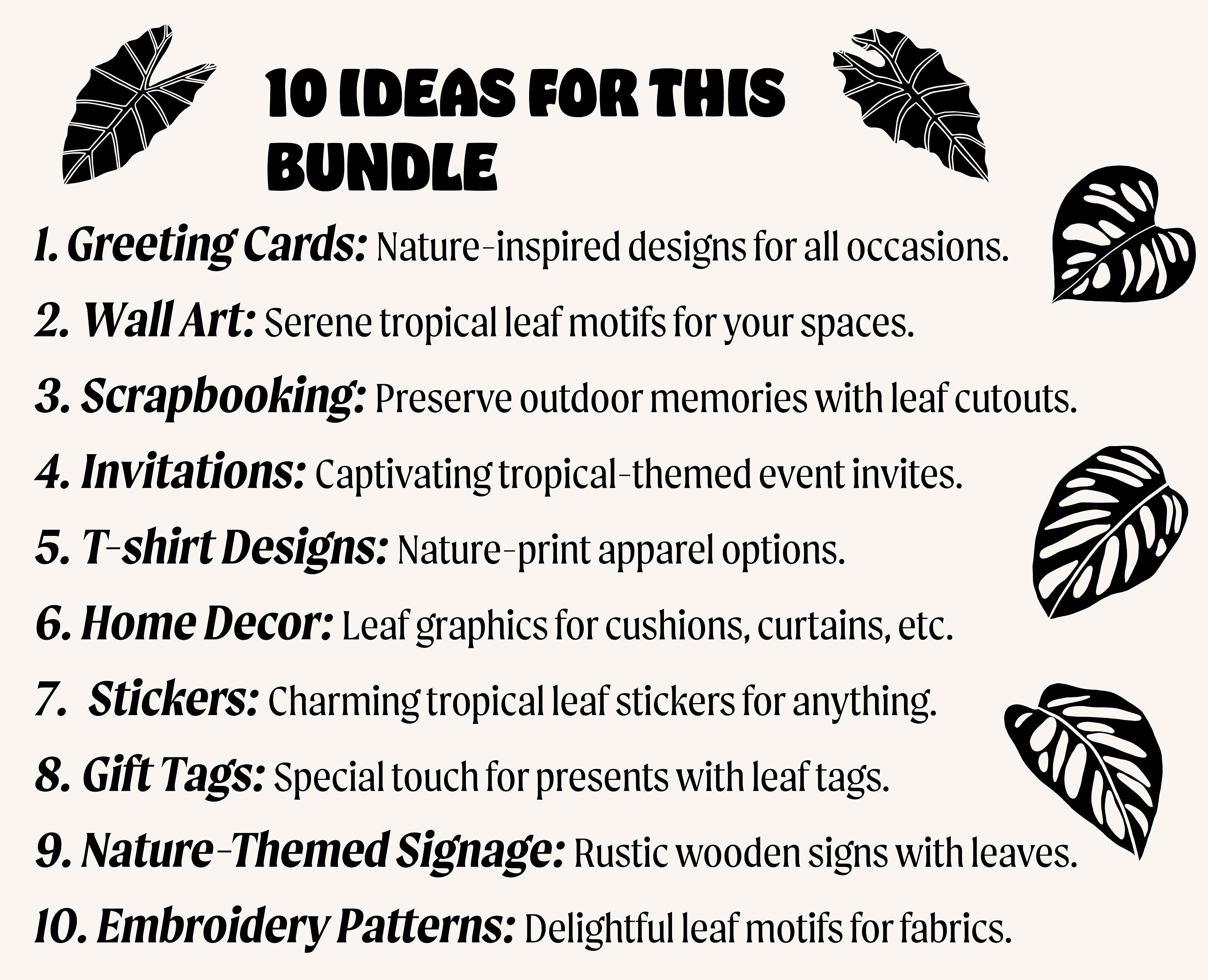 Tropical Leaves Bundle | Tropical Leaf Svg, Monstera Leaf Svg, Jungle ...