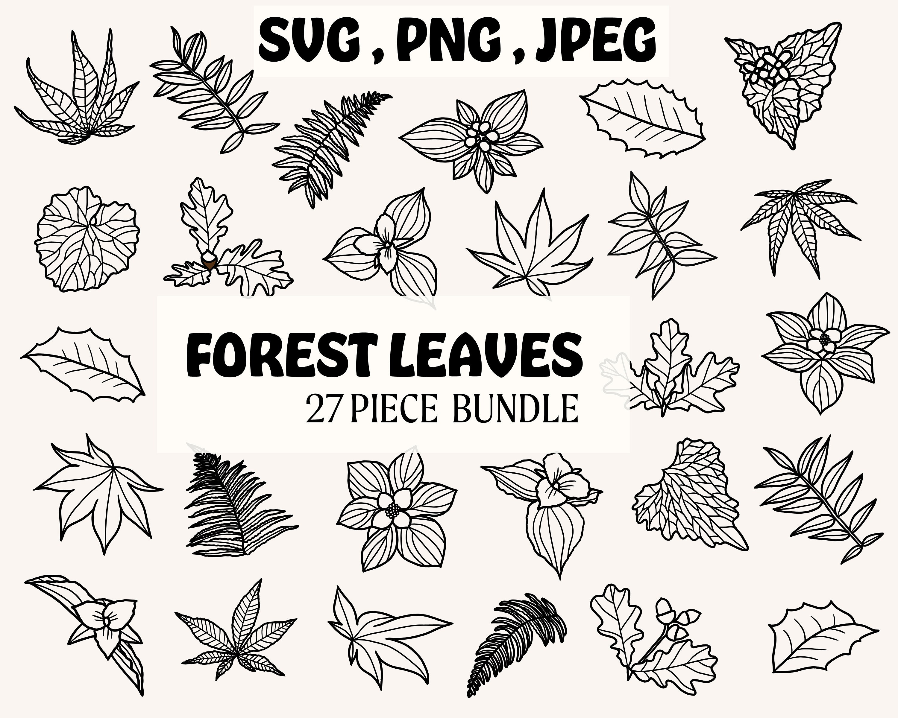 Autumn Leaves SVG Bundle Fall Leaves Clipart Forest Fairies Fall ...