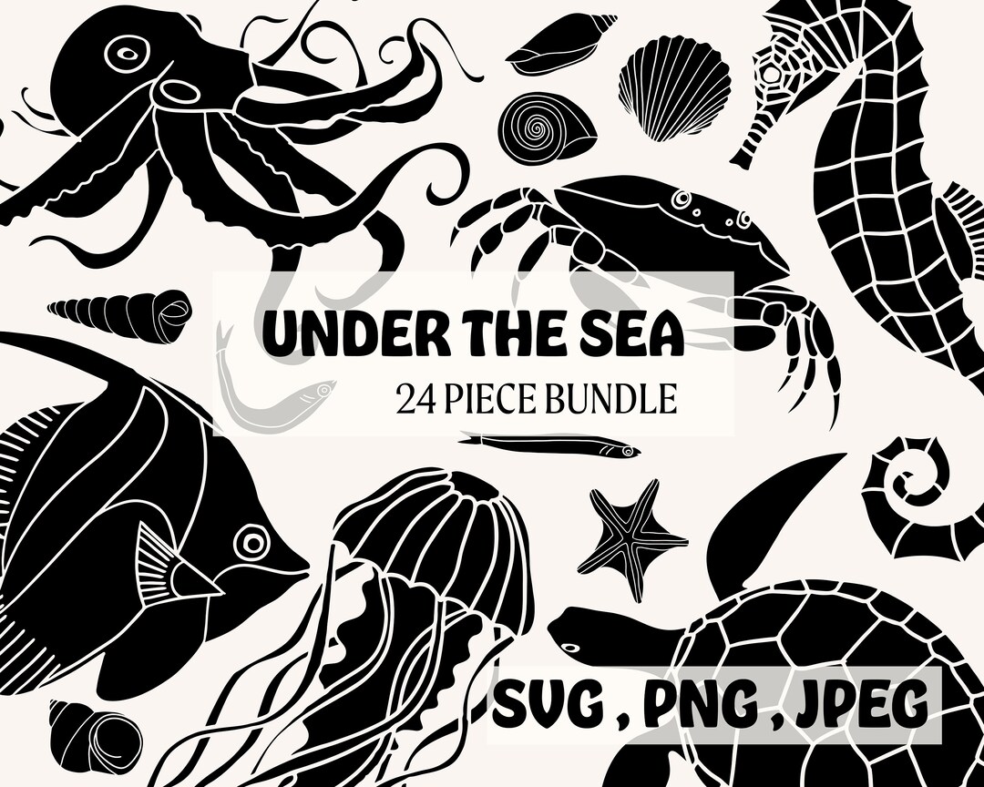 Under the Sea Sealife SVG Bundle Underwater Creatures Sea Turtles Sea ...