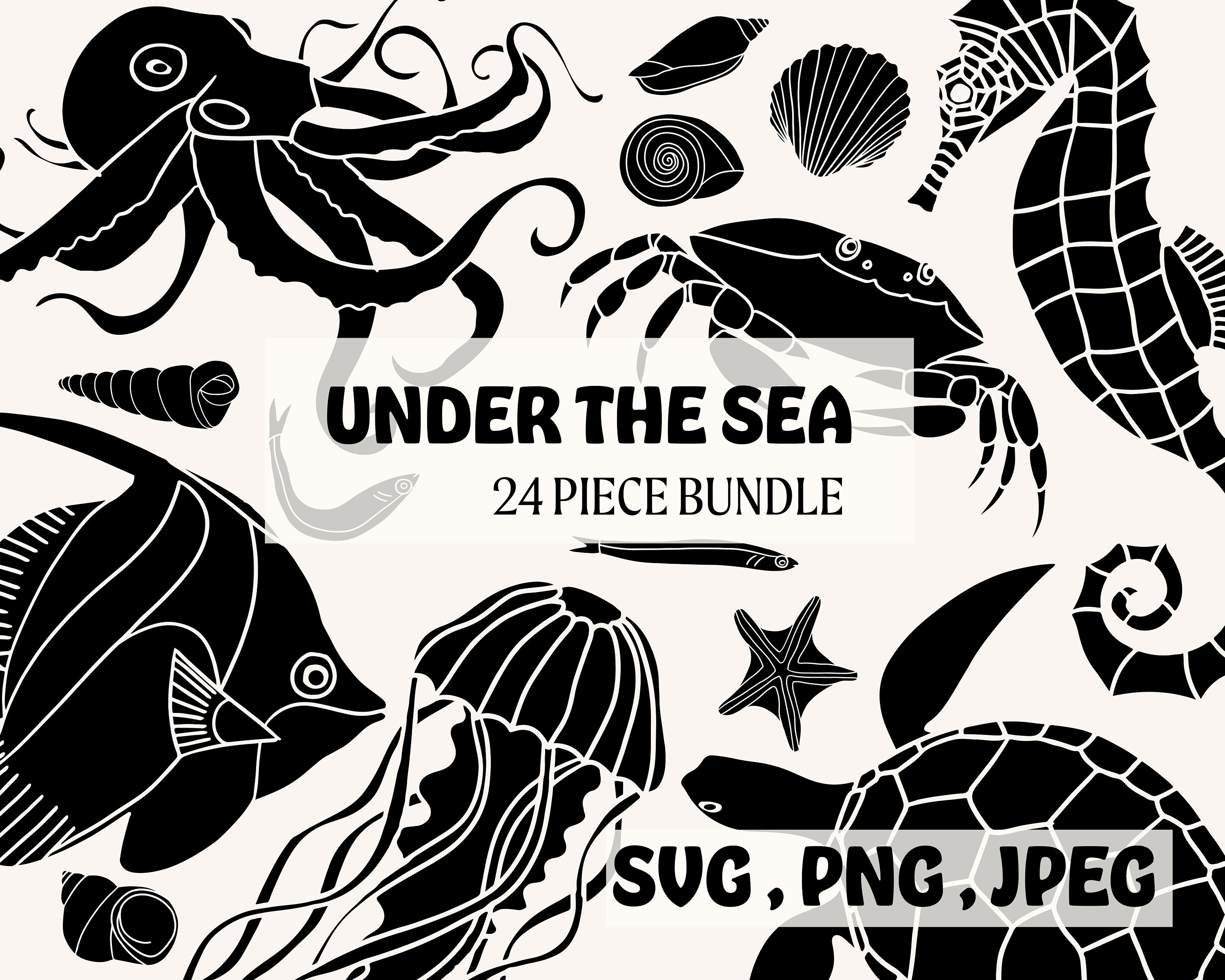 Under the Sea | Sealife SVG Bundle | Underwater Creatures | Sea Turtles ...