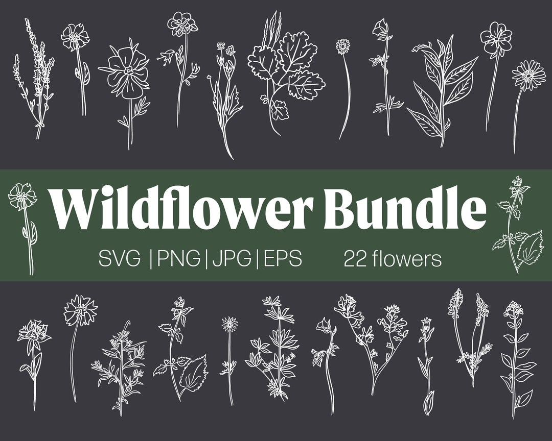 Wildflower SVG Bundle Flower Svg, Floral Svg, Wildflower Png, Wild ...