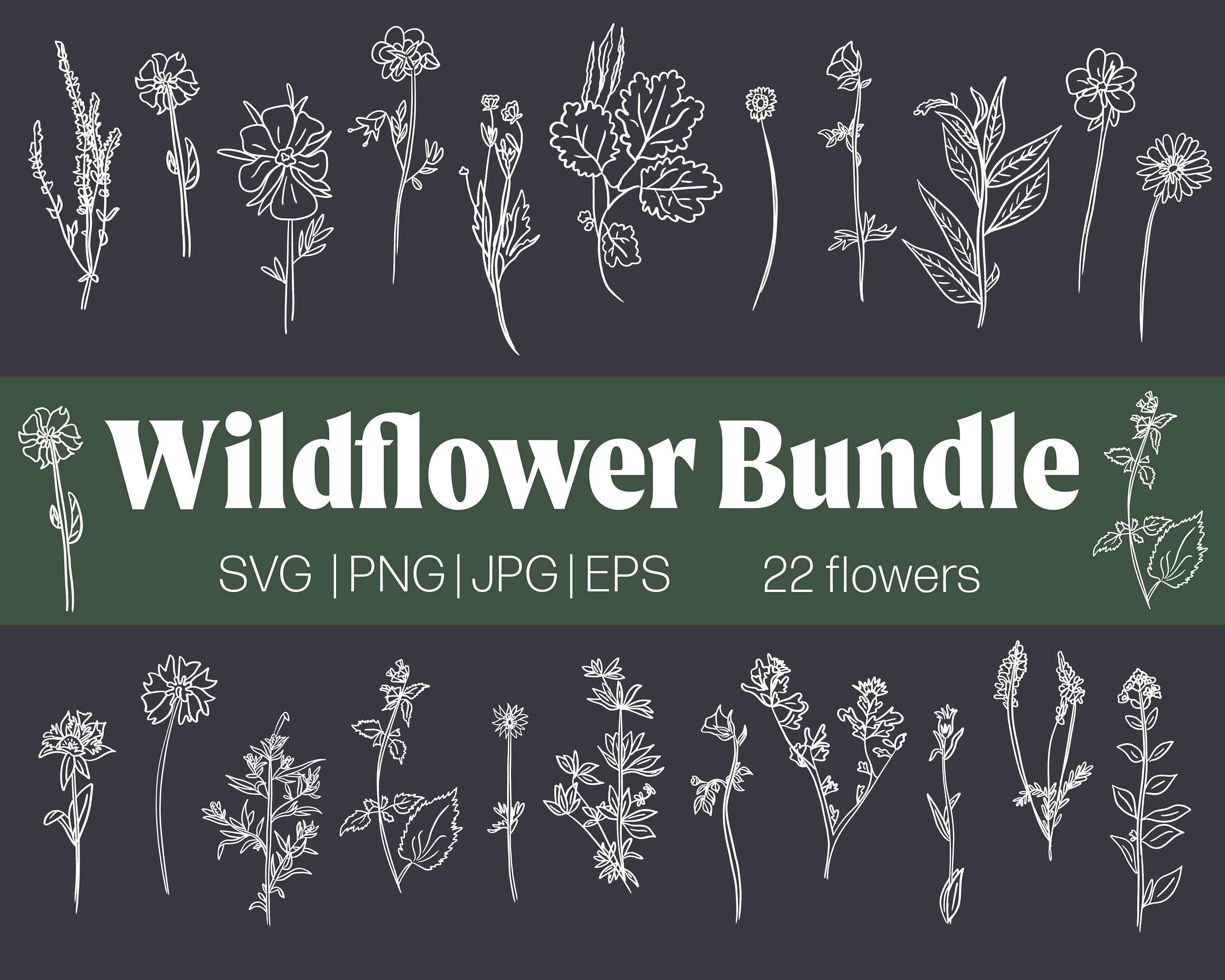 Wildflower SVG Bundle Flower Svg, Floral Svg, Wildflower Png, Wild ...