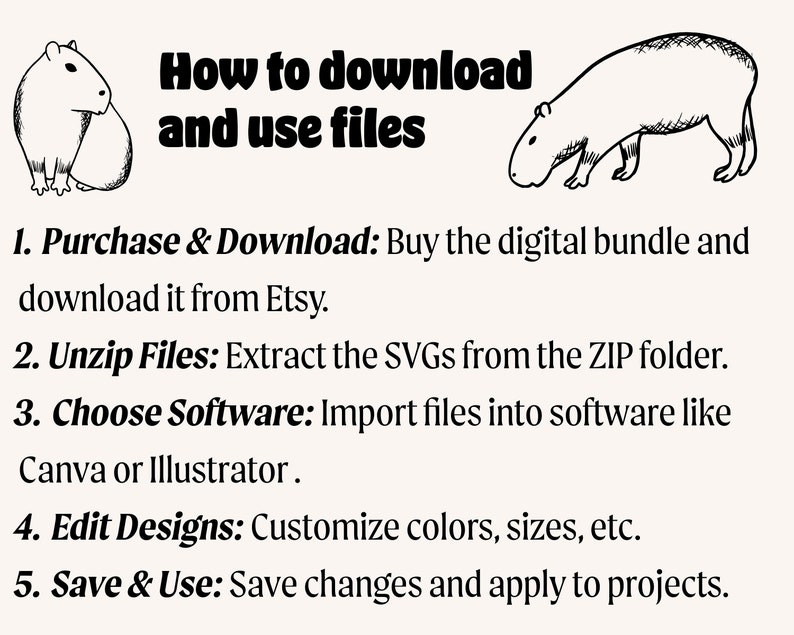 Capybara SVG Bundle | Hand-drawn Capybara Designs Perfect for Capybara ...