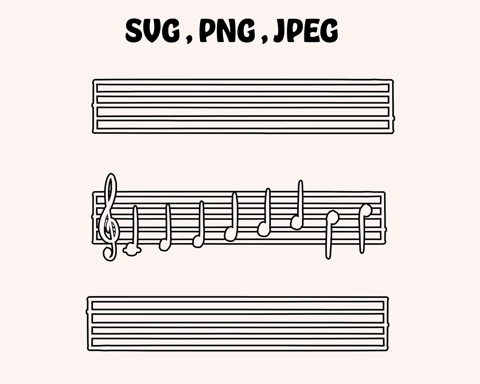 Music Notes SVG Bundle 34 Musical Note Svgs, Music Teacher Svg, Hand ...