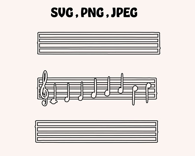 Music Notes SVG Bundle 34 Musical Note Svgs, Music Teacher Svg, Hand ...